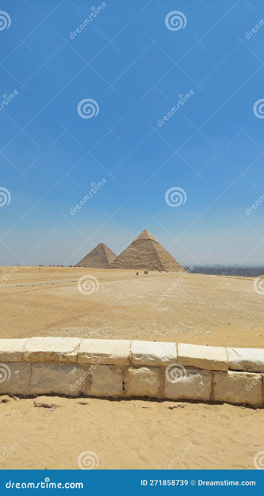 Egyptian pyramids from far stock image. Image of plain - 271858739