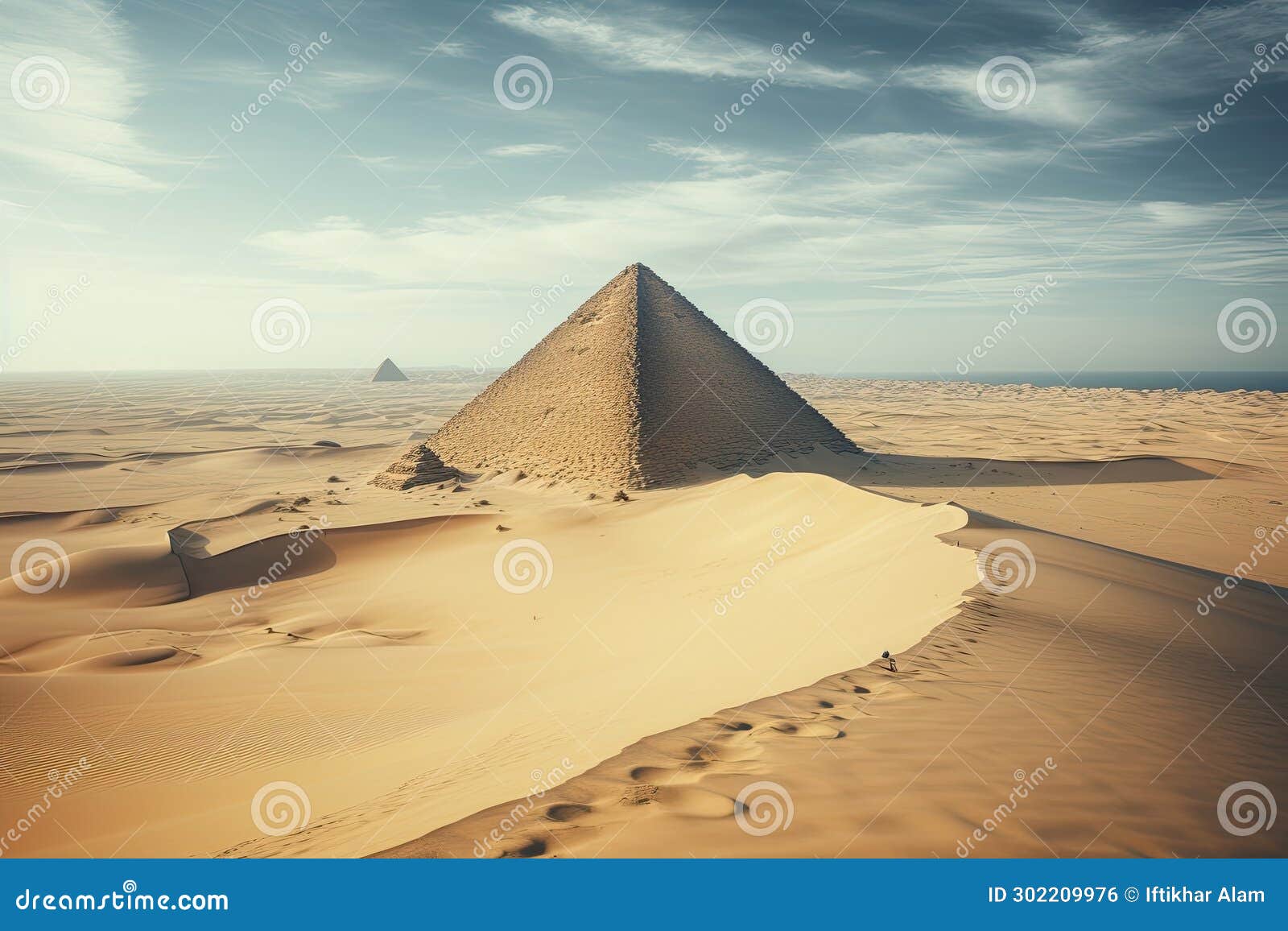 Egyptian Pyramids in Giza Desert, Cairo, Egypt, AI Generated Stock ...
