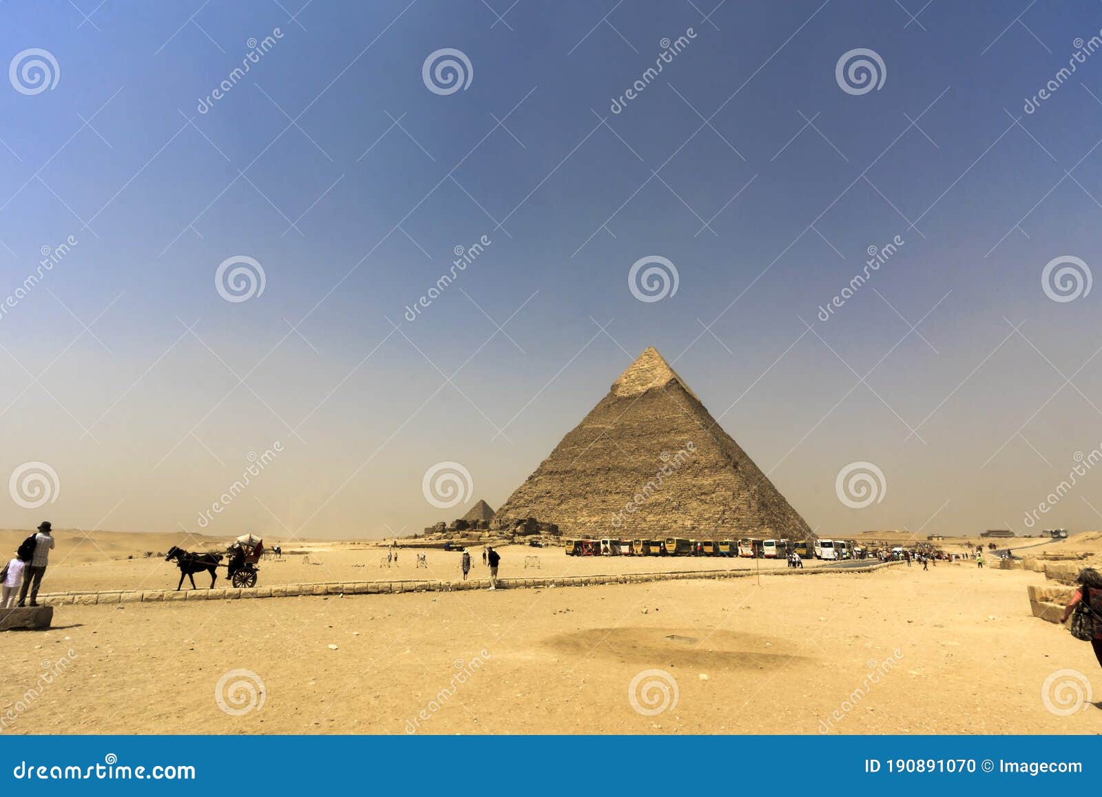 The Egyptian Pyramids Of Giza On The Background Of Cairo. Miracle Of ...