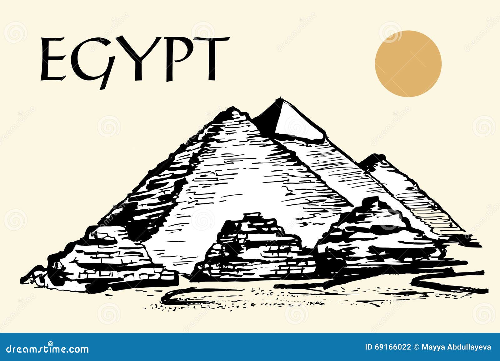 Egyptian Pyramids, Great Pyramid of Giza Stock Vector - Illustration of ...