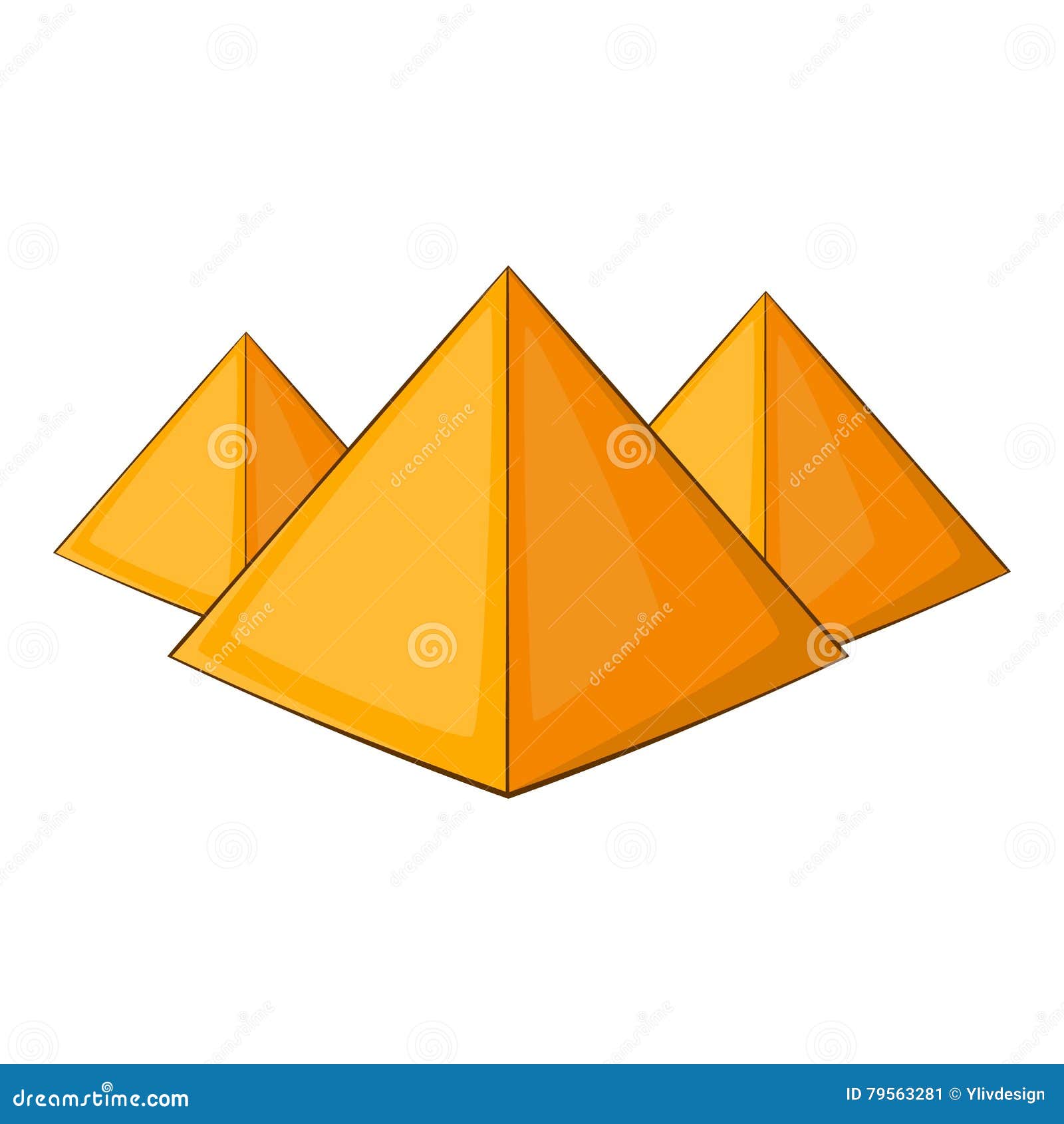 Egyptian Pyramids Icon, Cartoon Style Stock Vector - Illustration of ...