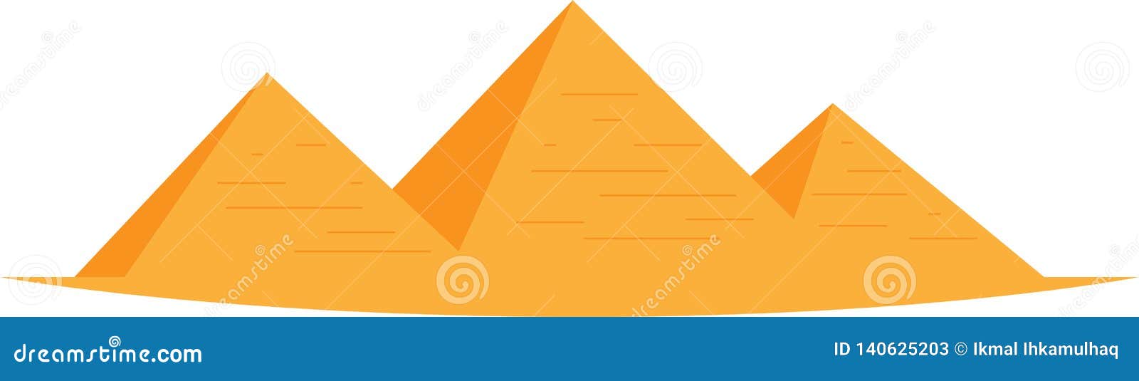 Egyptian Pyramids, Vector Illustration. Night Landscape With Moon And ...