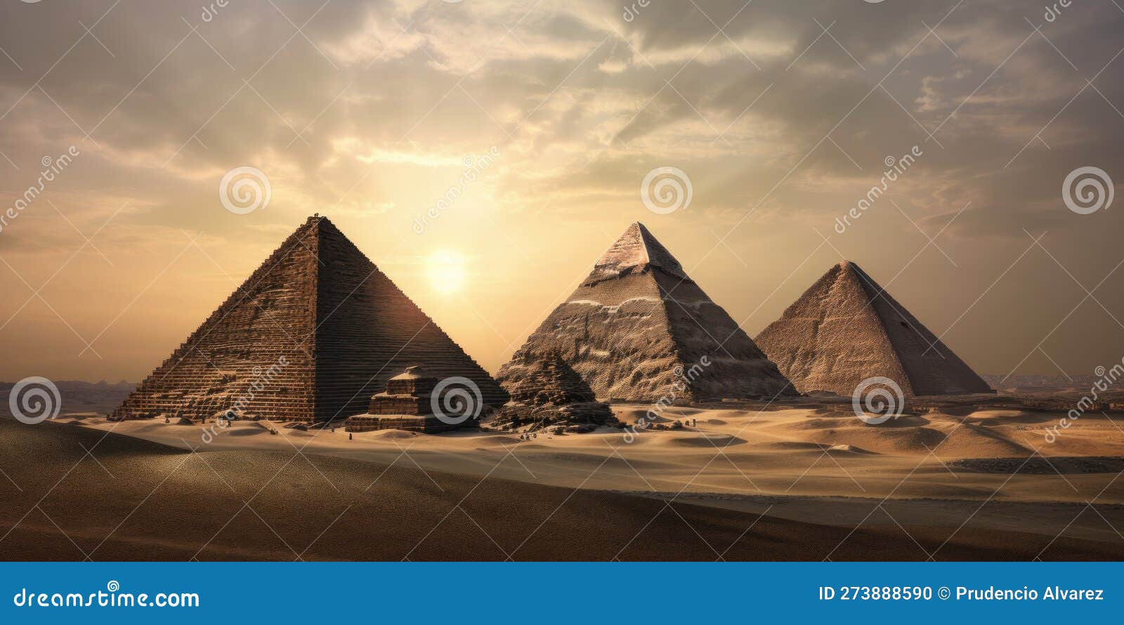 Egyptian Pyramids Landscape Stock Illustration - Illustration of ...