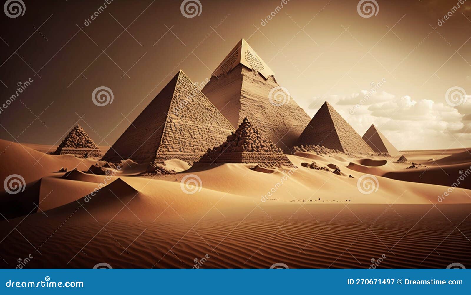 Egyptian Pyramids of Pharaoh. Generative AI Stock Illustration ...