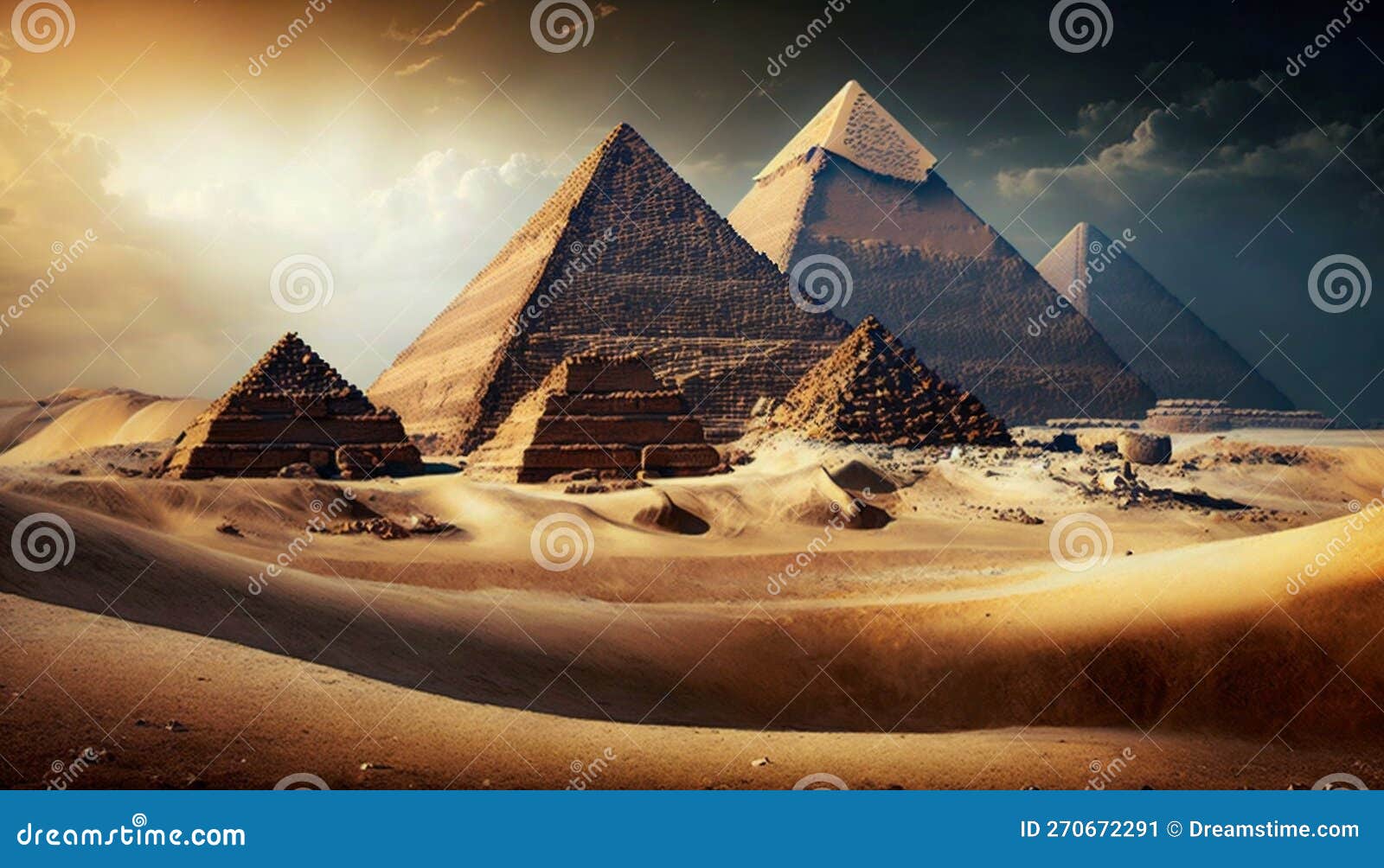 Egyptian Pyramids of Pharaoh. Generative AI Stock Illustration ...