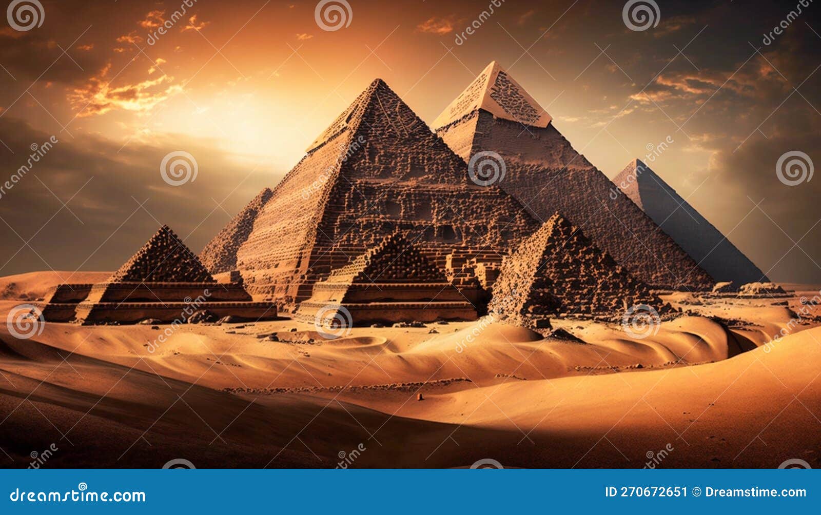 Egyptian Pyramids of Pharaoh. Generative AI Stock Illustration ...