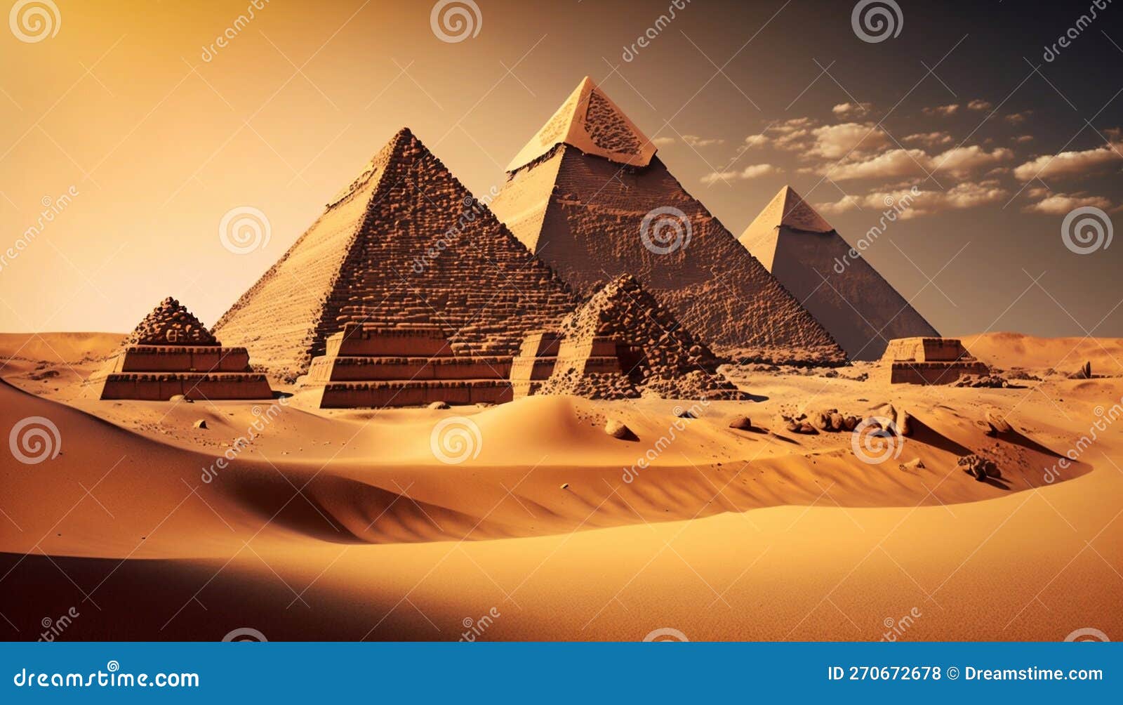 Egyptian Pyramids of Pharaoh. Generative AI Stock Illustration ...