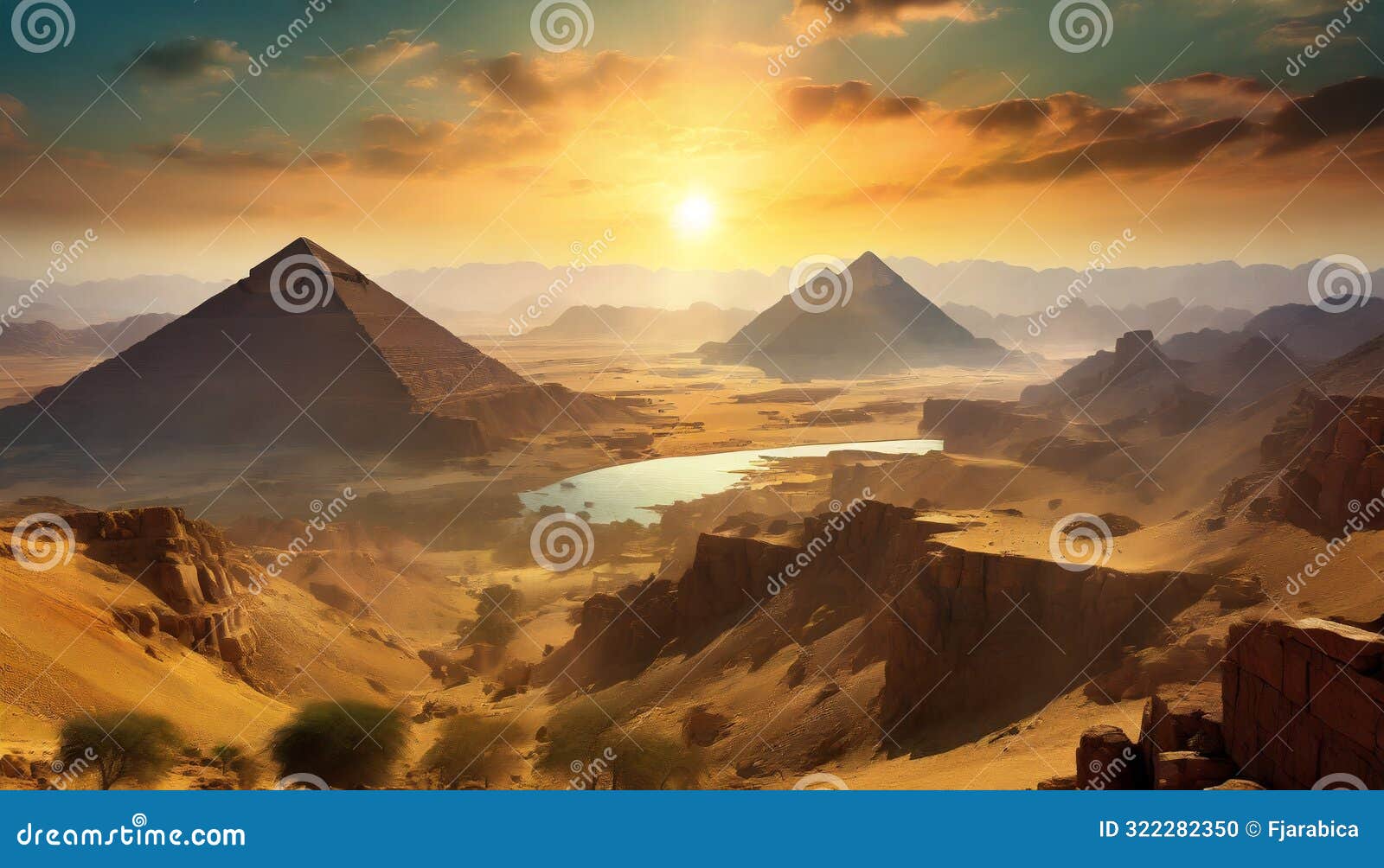 Egyptian pyramids stock illustration. Illustration of egyptian - 322282350