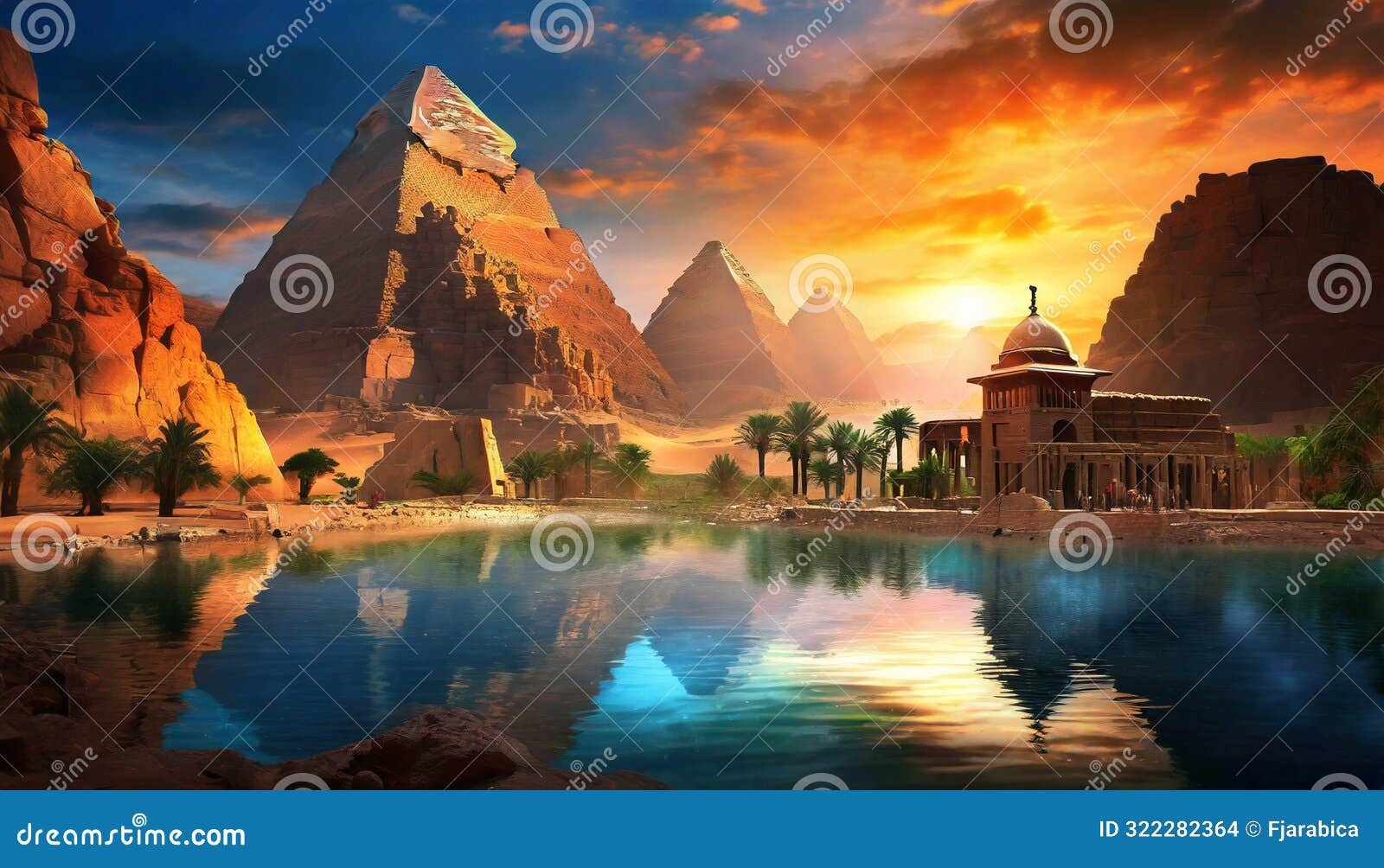 Egyptian pyramids stock illustration. Illustration of coast - 322282364