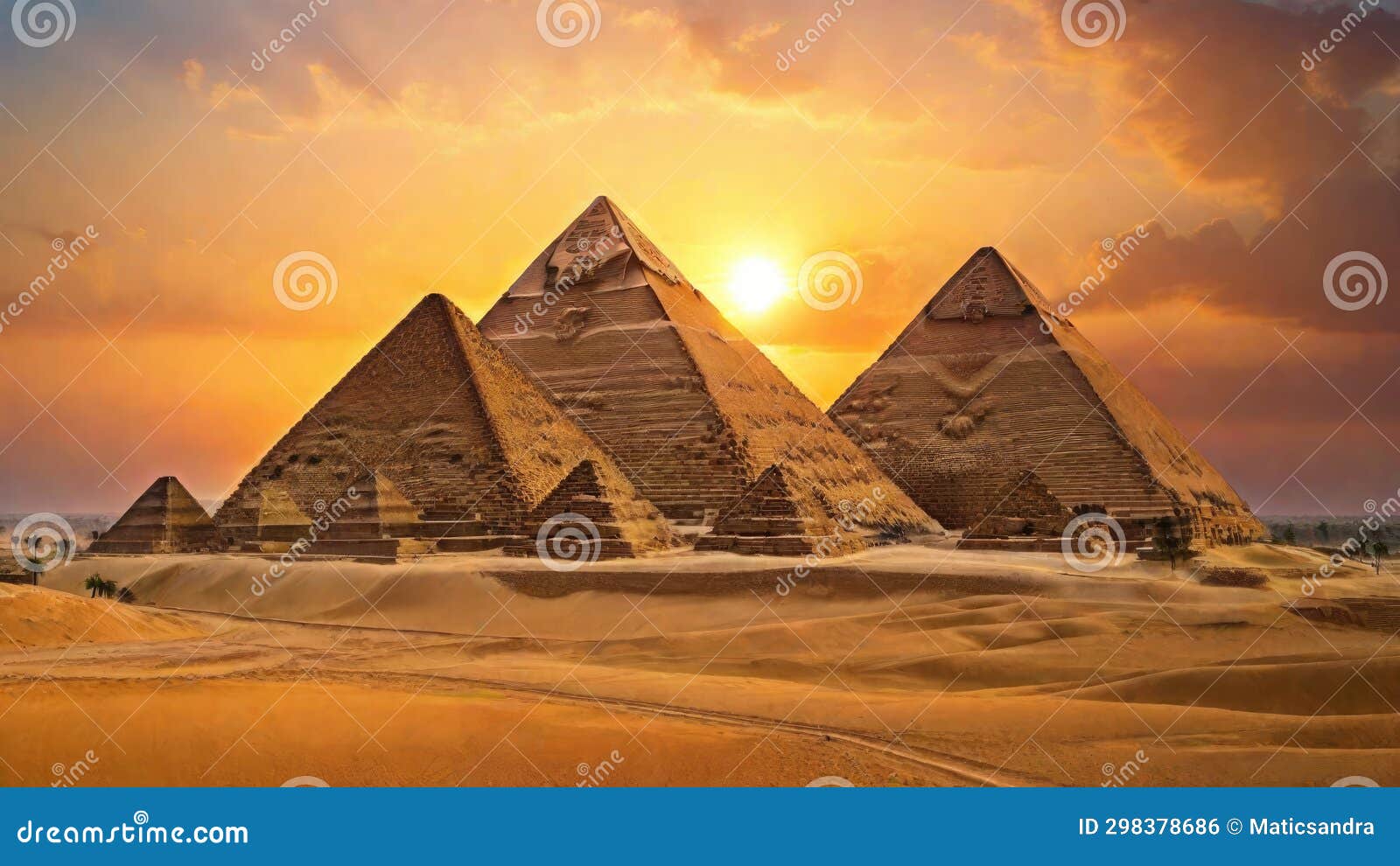 Egyptian Pyramids. Generated with AI Stock Illustration - Illustration ...