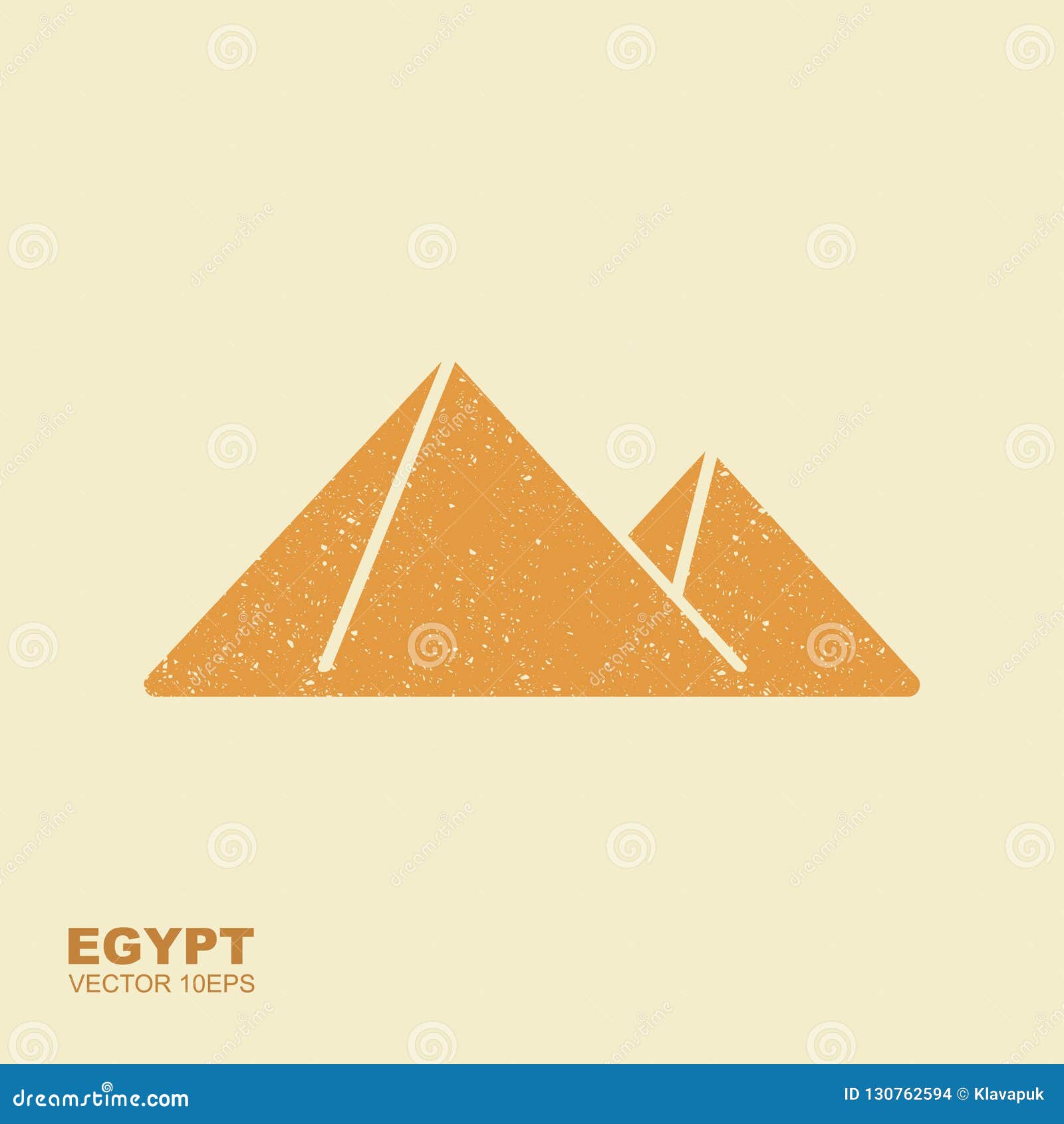 Egyptian Pyramids Vector Symbol Icon Design. Vector Icon with Scuffed ...