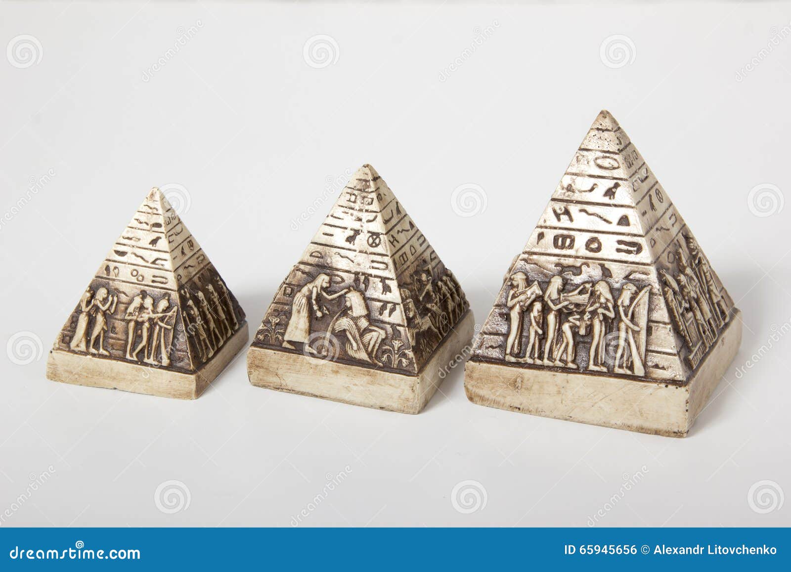 Egyptian Pyramids on a White Background Stock Photo - Image of ...