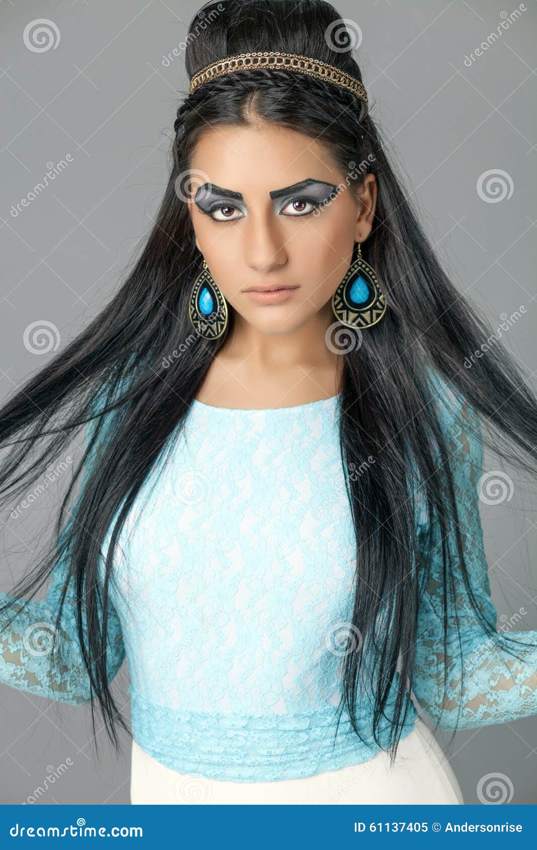 Egyptian Queen Cleopatra stock image. Image of eyebrow - 61137405