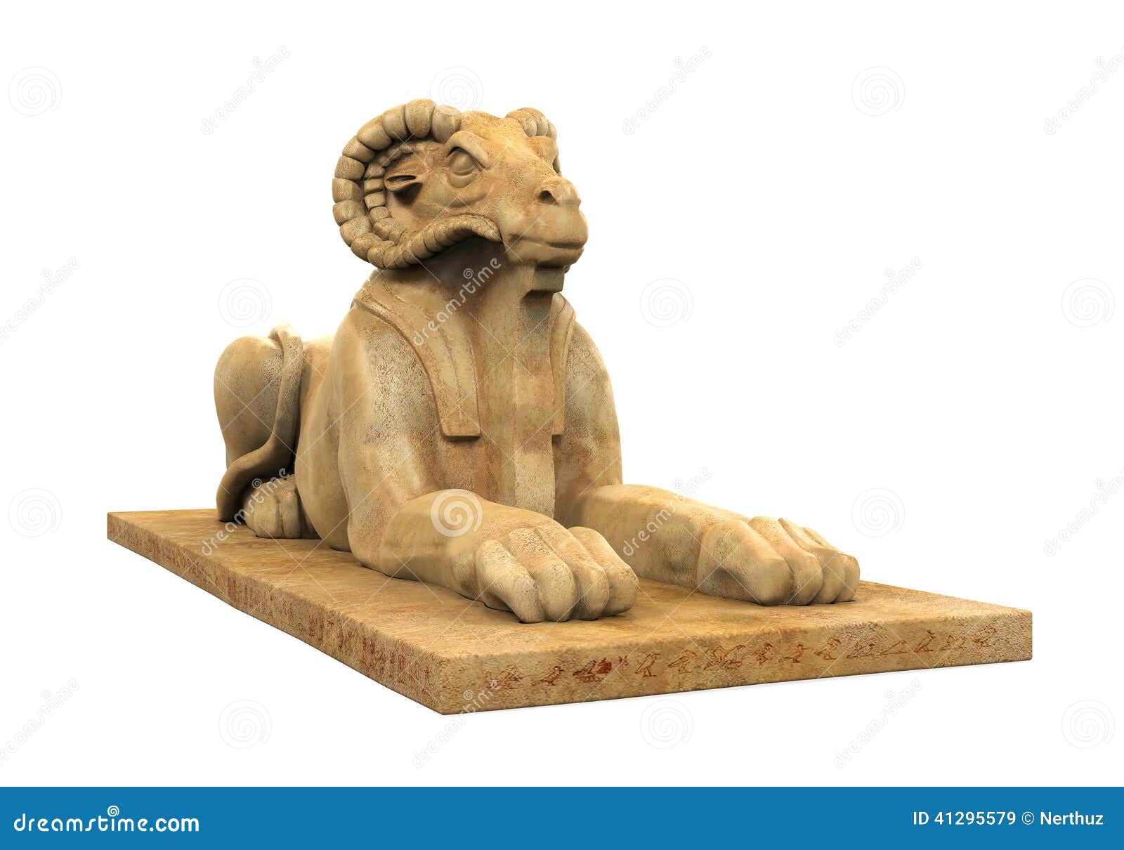 Egyptian Ram Headed Sphinx Statue Stock Illustration - Illustration of ...