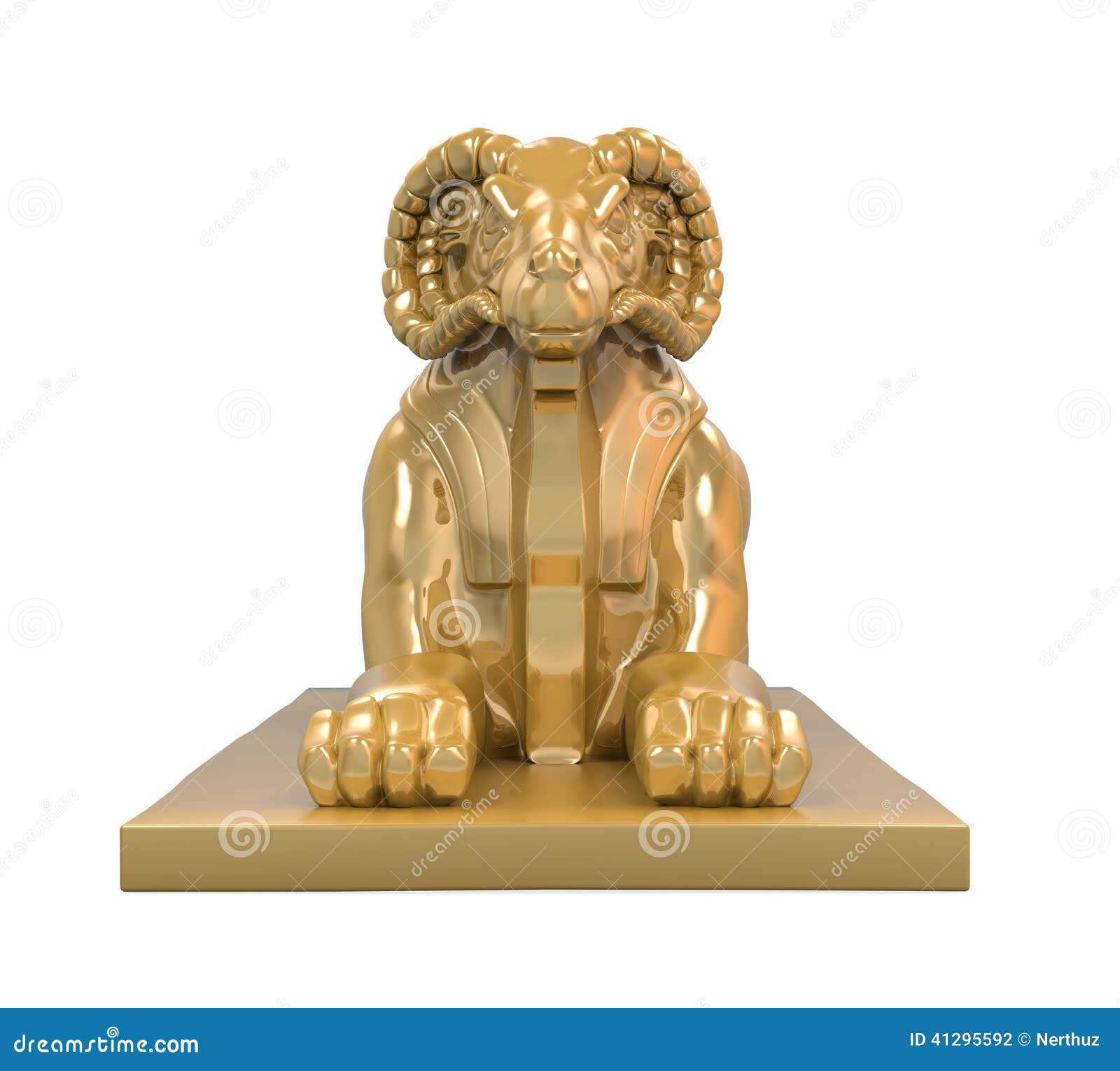 Egyptian Ram Headed Sphinx Statue Stock Illustration - Illustration of ...