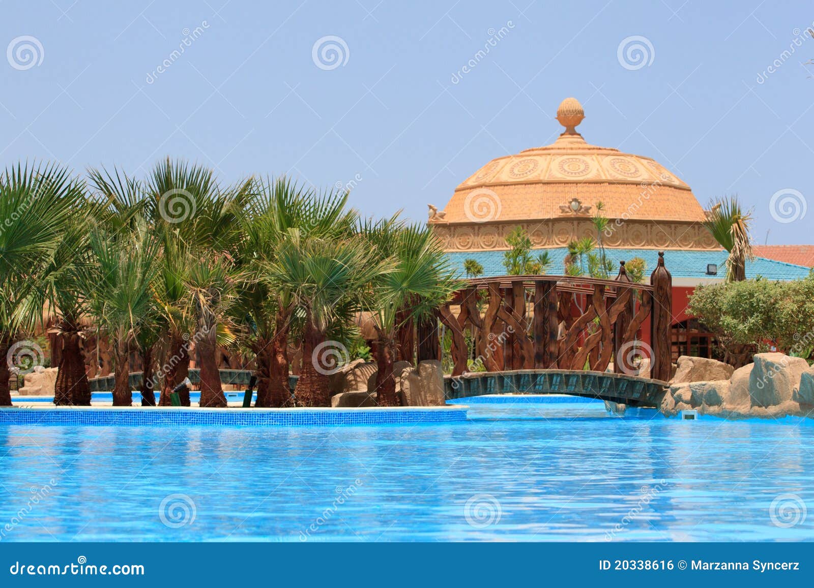 Egyptian Resort Swimming Pool Stock Photo - Image of dome, palm: 20338616