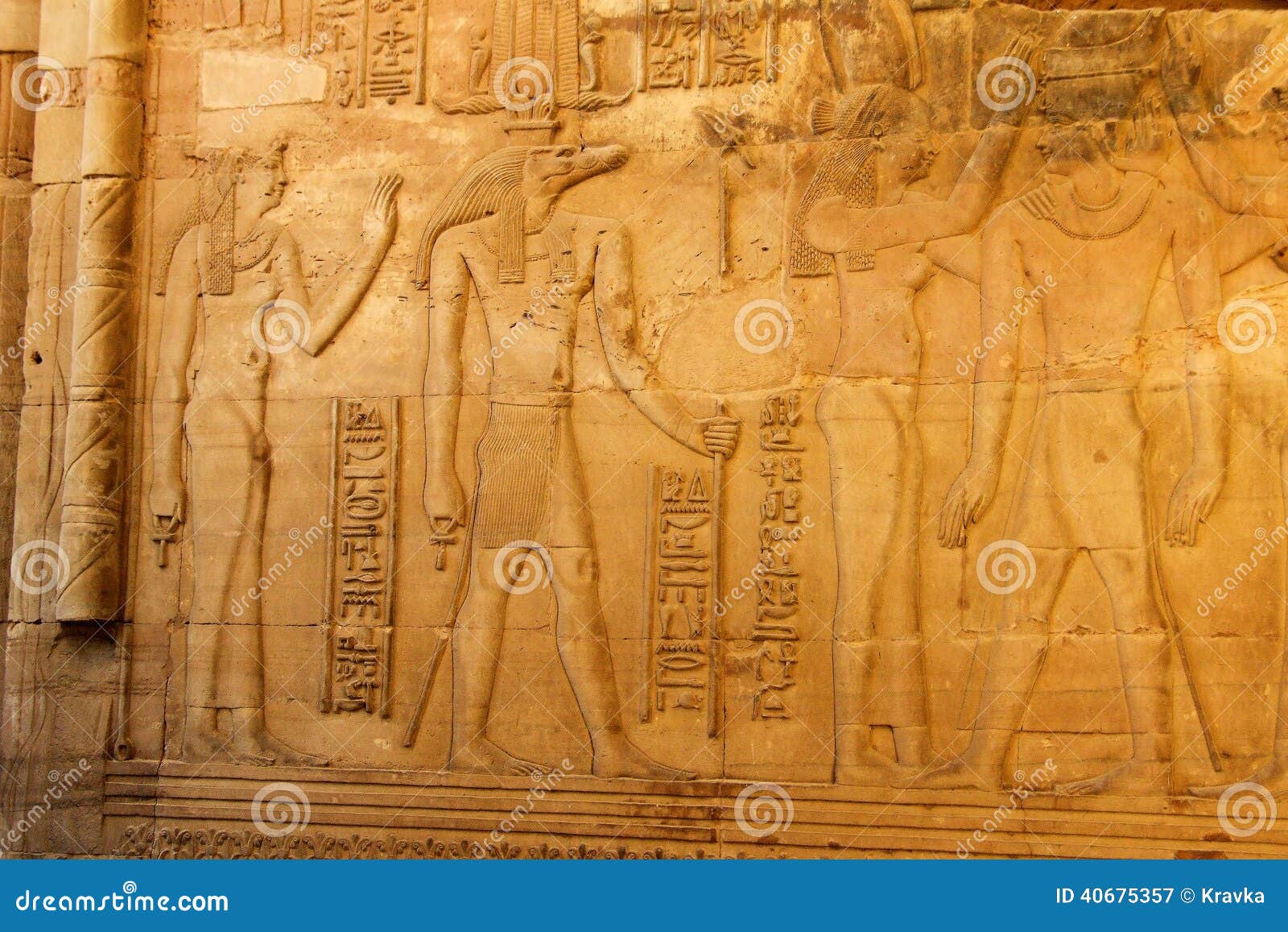 Egyptian scene and script stock image. Image of landmark - 40675357