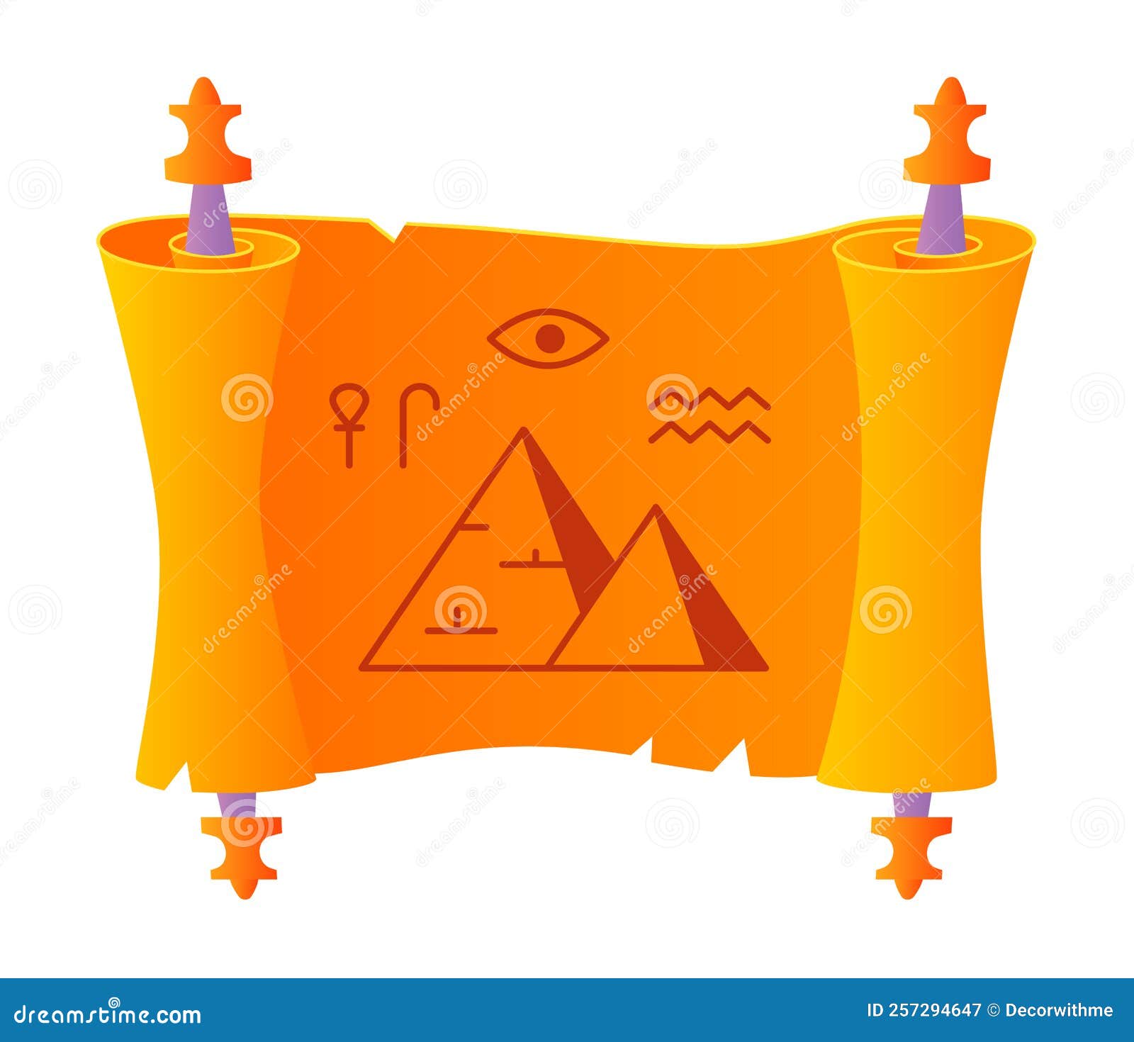 Egyptian Scroll - Modern Flat Design Style Single Isolated Image Stock ...