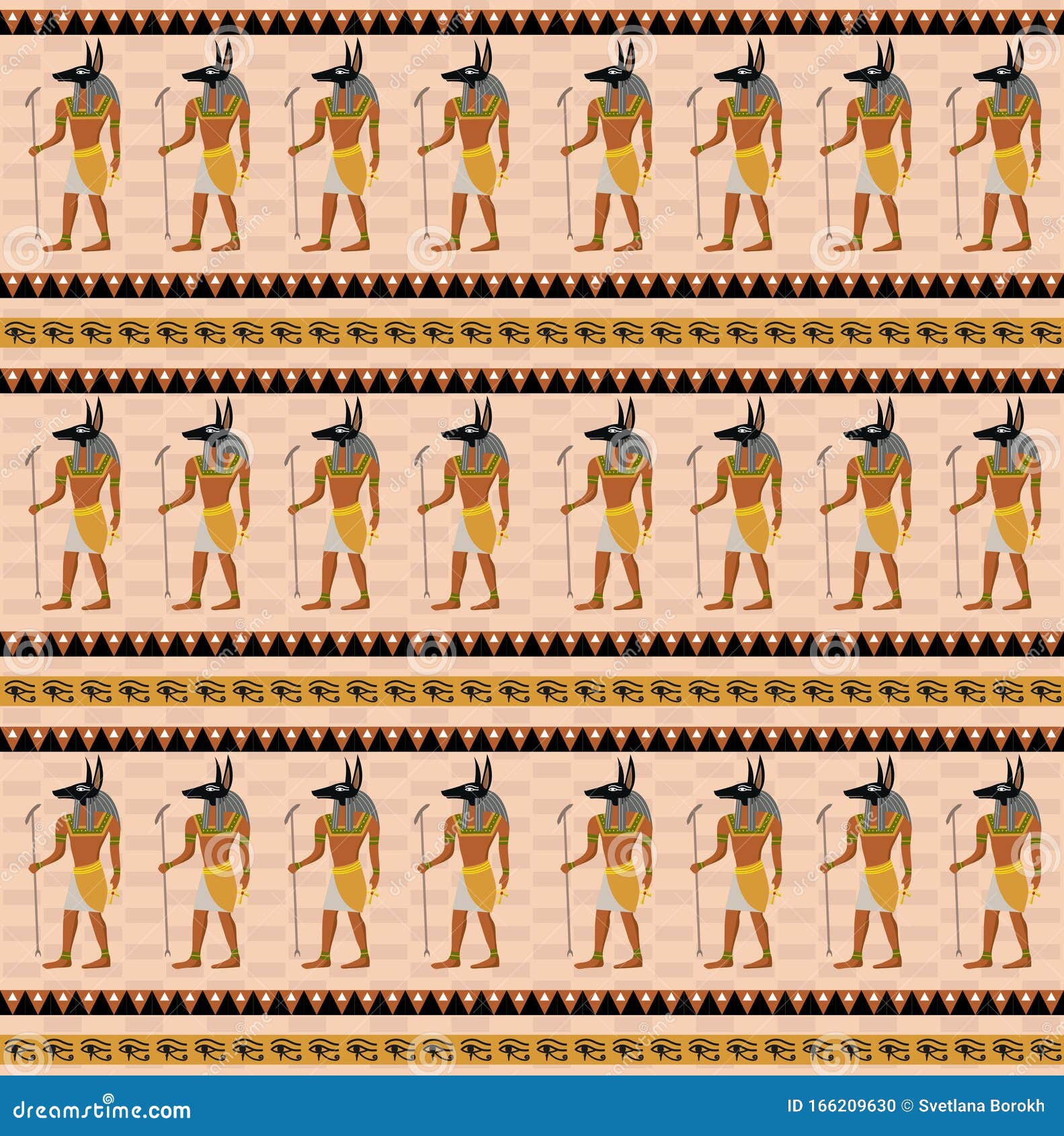 Egyptian Seamless Pattern. Tribal Repeating Texture, Endless Backdrop ...