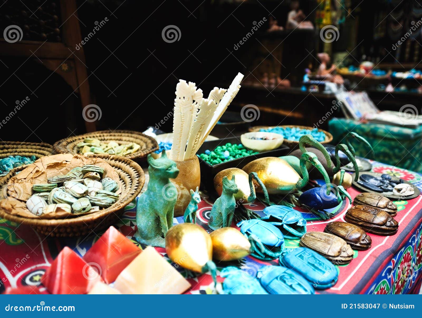 Egyptian shop stock image. Image of mask, ceramics, shape - 21583047