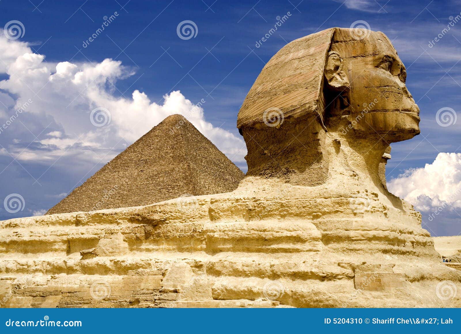 Egyptian Sphinx And Pyramid Stock Photo | CartoonDealer.com #5204310