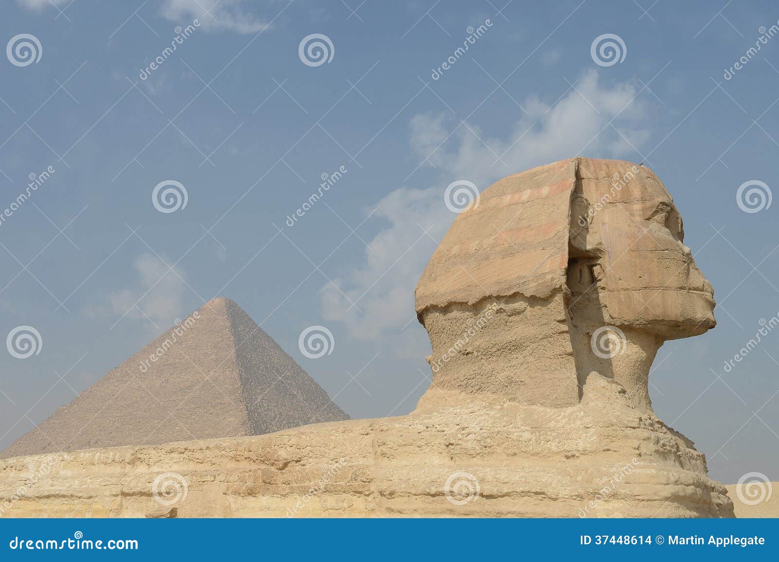 Egyptian Sphinx and Pyramid Stock Photo - Image of archaeological ...