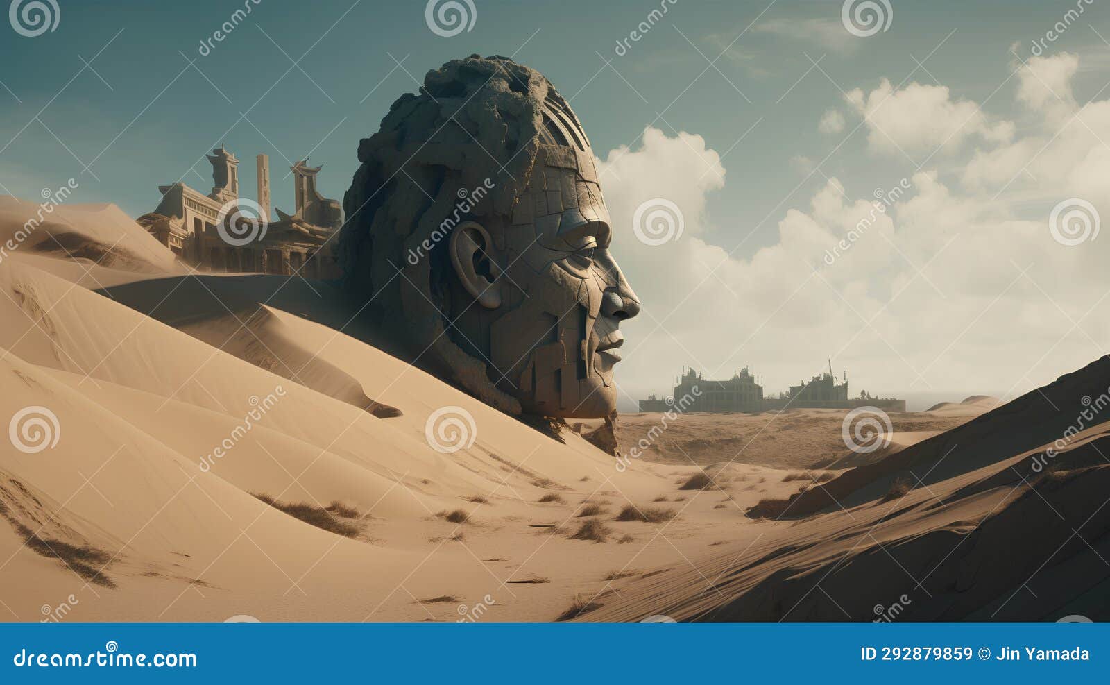 Egyptian Sphinx in the Sahara Desert. 3d Render Stock Illustration ...
