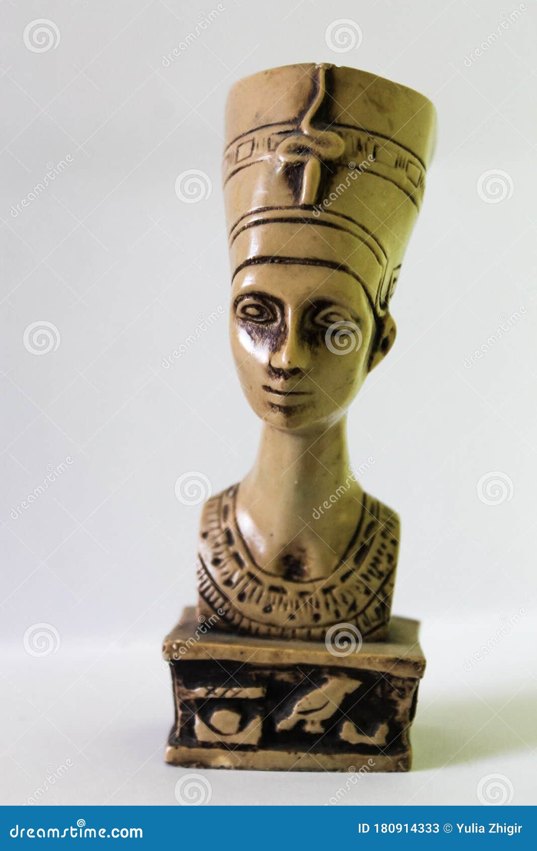 Egyptian Statue Nefertiti on a White Background Stock Image - Image of ...