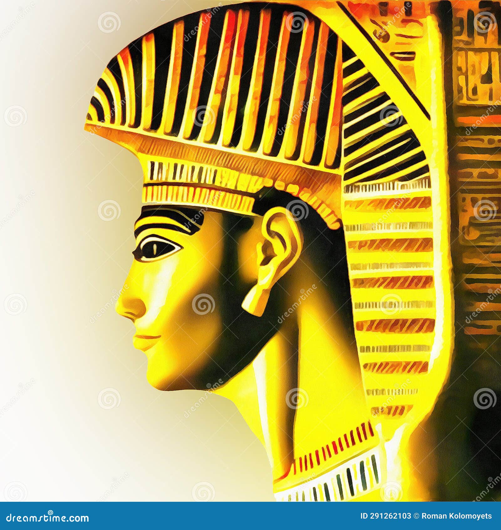 Egyptian Statue on White Background Stock Illustration - Illustration ...