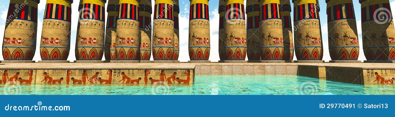 Egyptian swimming pool stock image. Image of ruins, building - 29770491