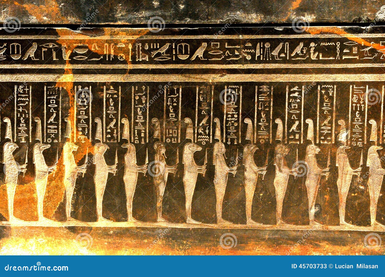 Egyptian Symbols On A Stone Statue Stock Image | CartoonDealer.com ...