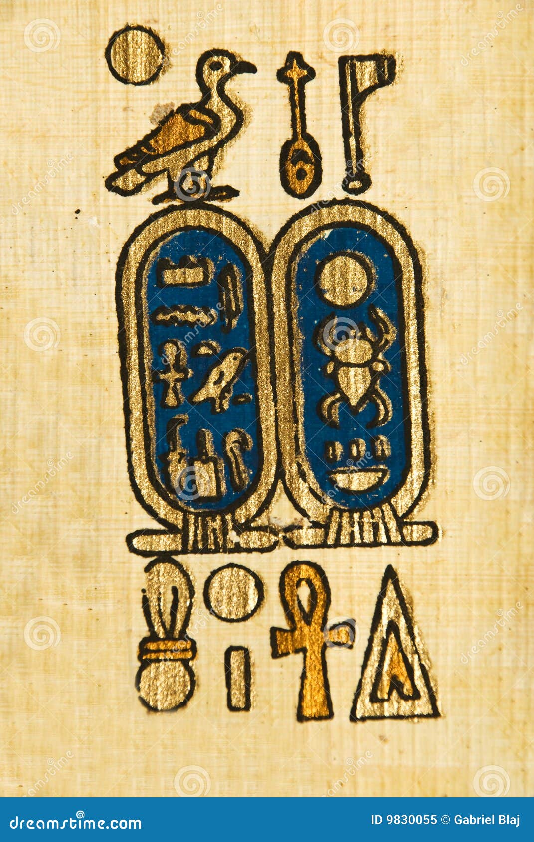 Egyptian Symbols on Papyrus Stock Image - Image of handmade, manuscript ...
