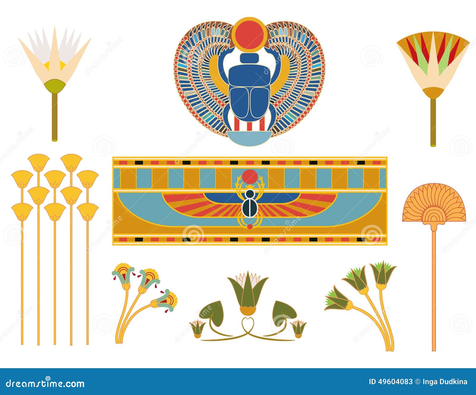 Egyptian symbols stock vector. Illustration of romantic - 49604083