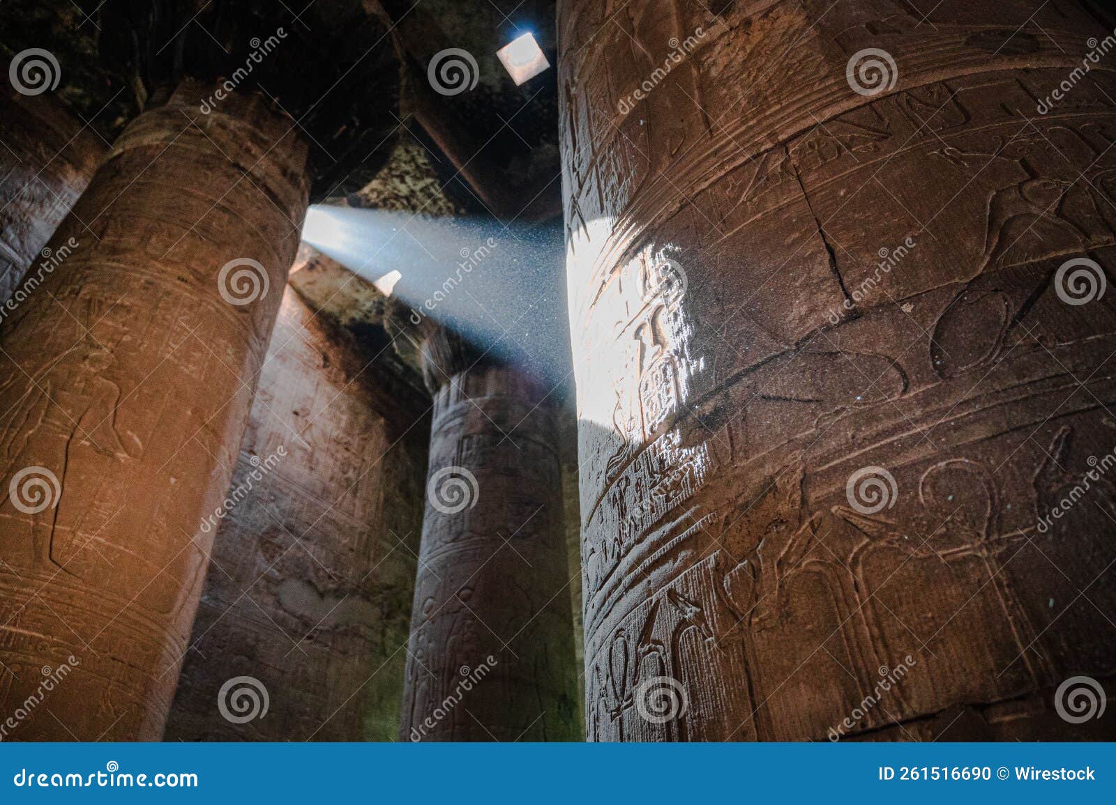 Egyptian temple pilars stock photo. Image of nature - 261516690