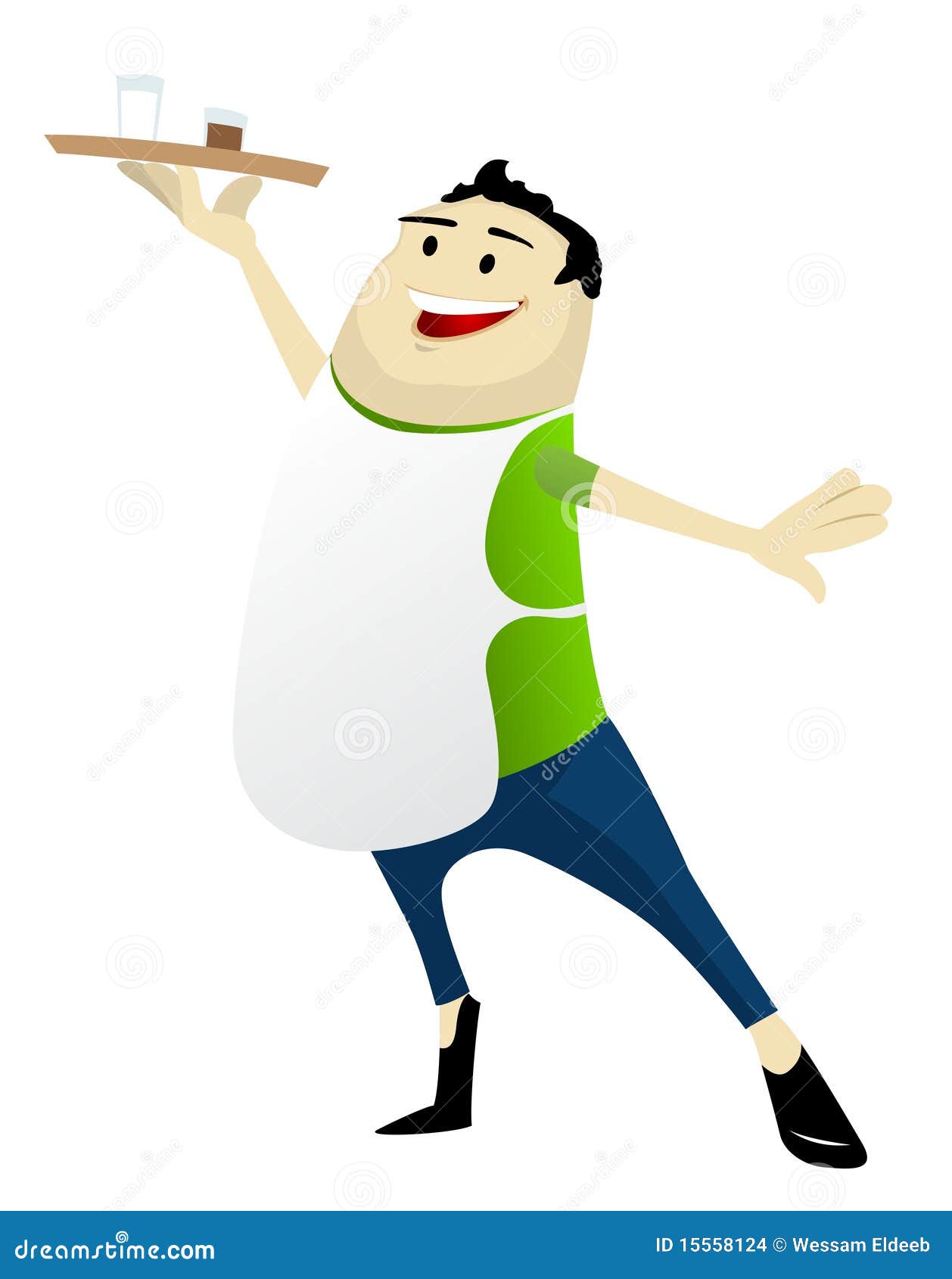 Waiter Delivering Cup Of Coffee Running Side View Continuous Line ...