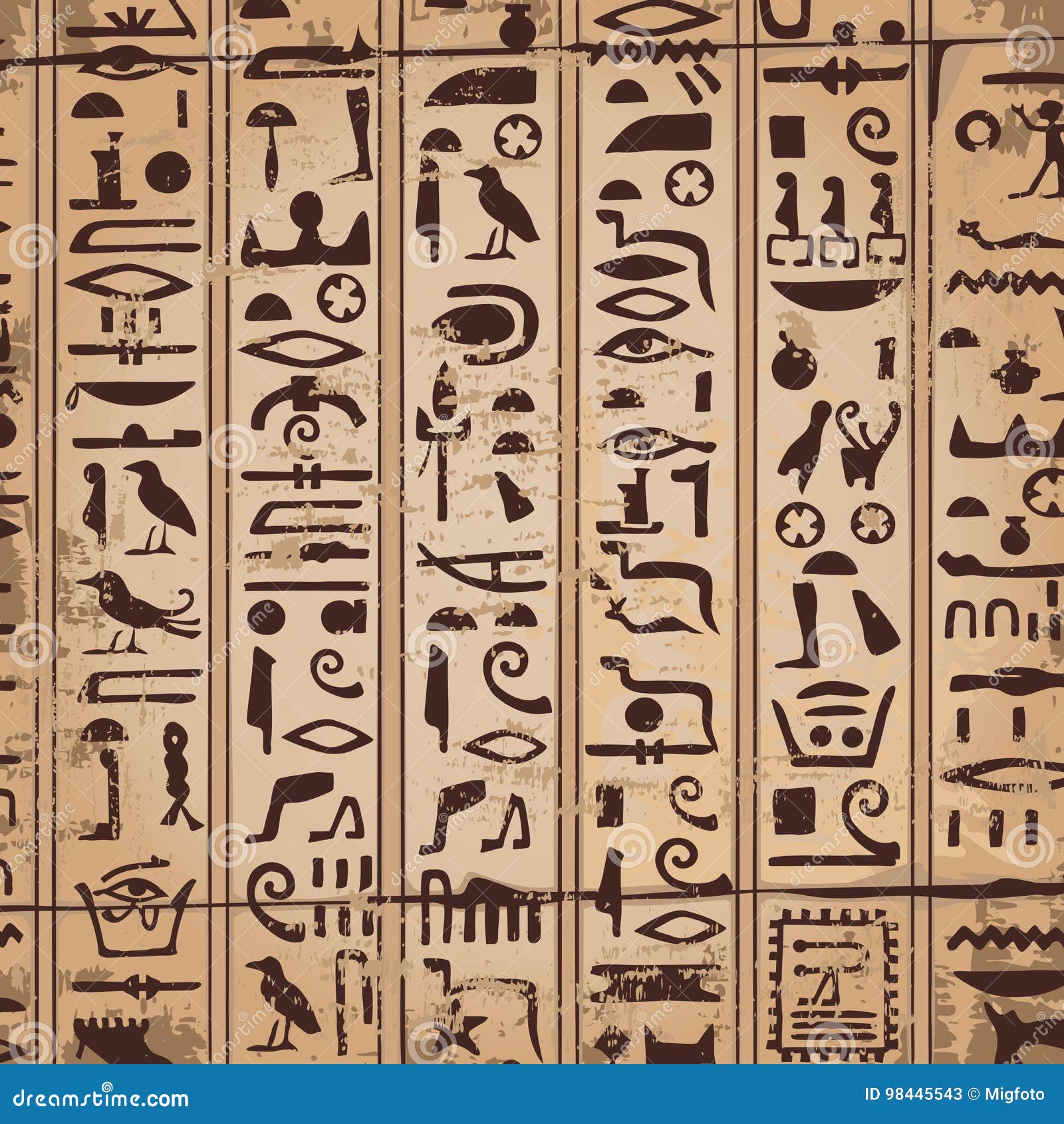 Egyptierprydnader Och Hieroglyf Vektor Illustrationer - Illustration av ...