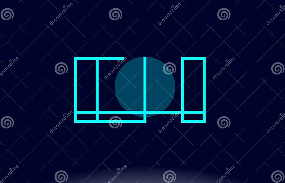 Eh E H Blue Line Circle Alphabet Letter Logo Icon Template Vector
