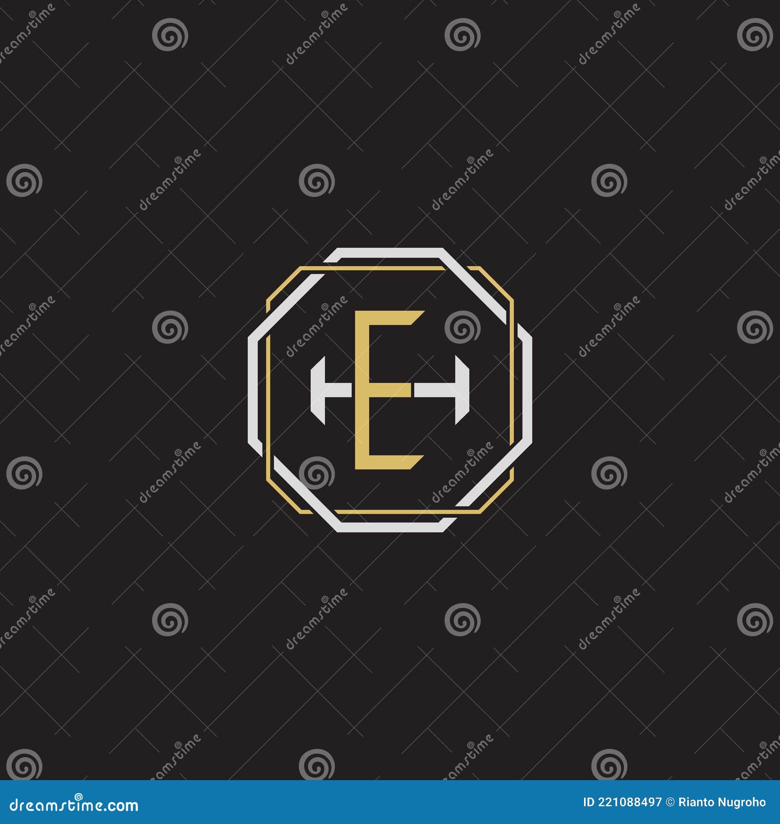 EH Initial Letter Overlapping Interlock Logo Monogram Line Art Style Stock Vector - Illustration ...