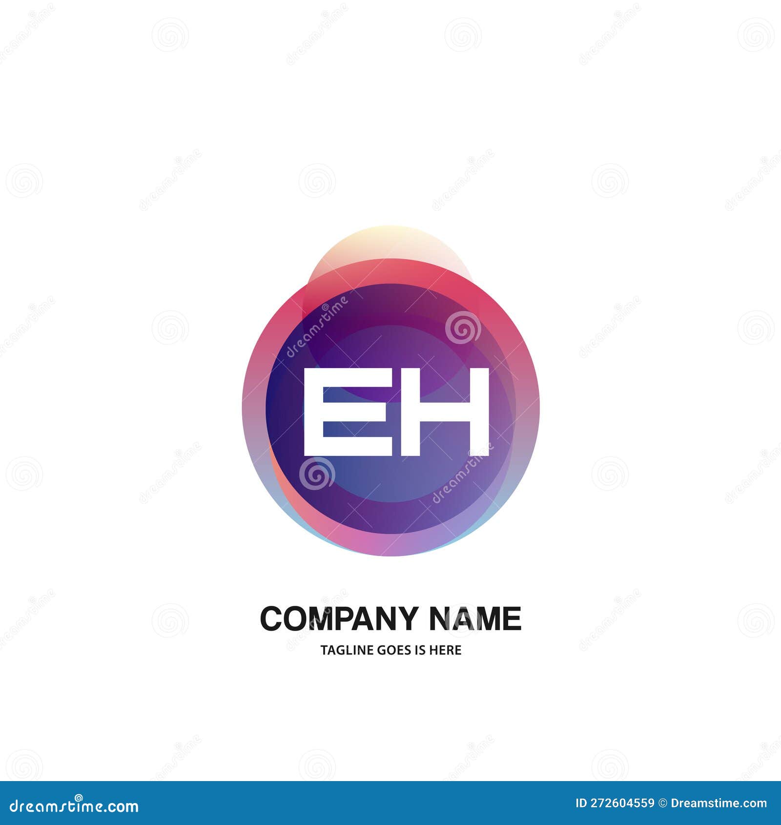 EH Initial Logo with Colorful Circle Template Vector Stock Vector ...