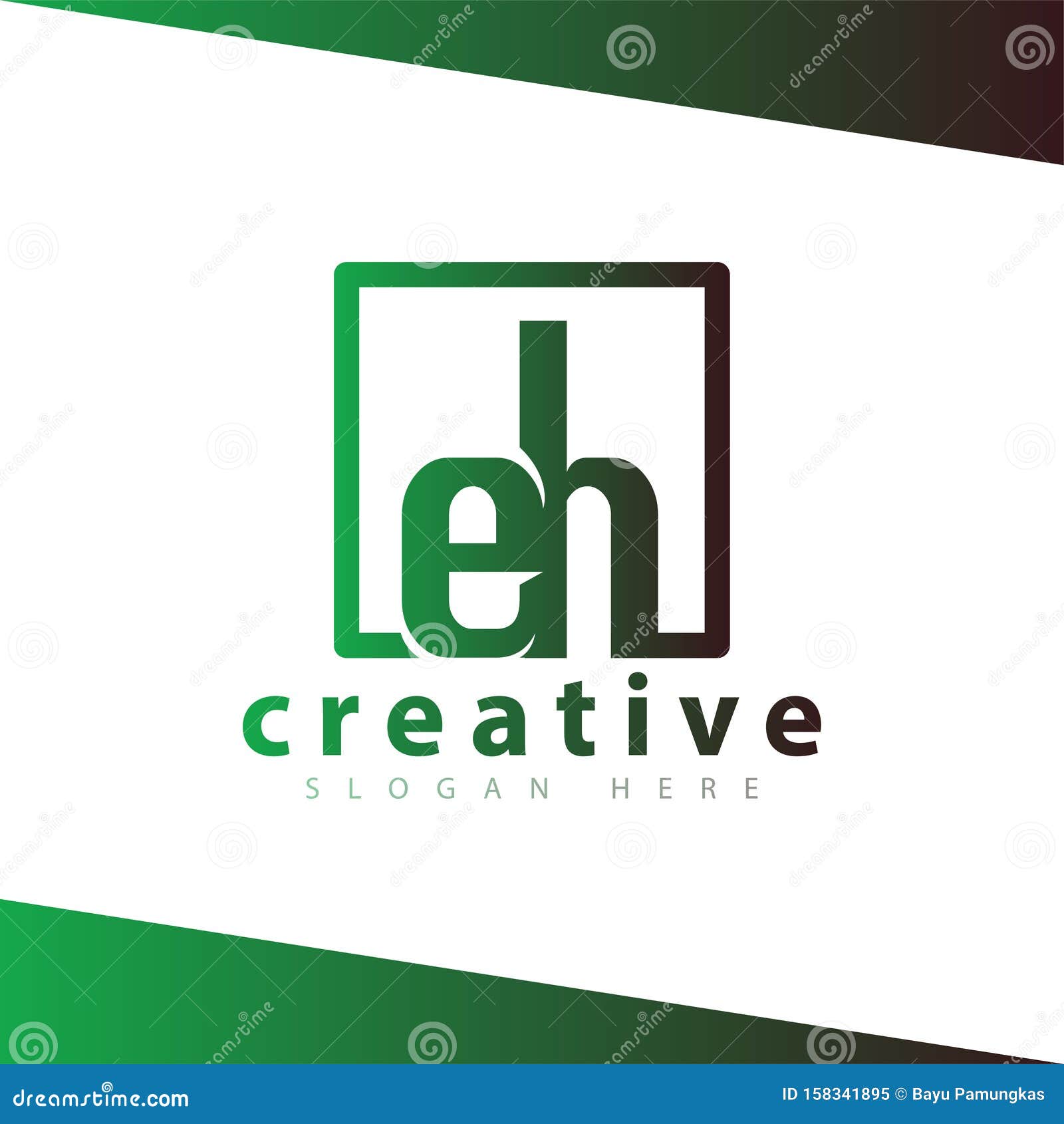 Eh Letter in Square Logo Vector Template Stock Vector - Illustration of ...