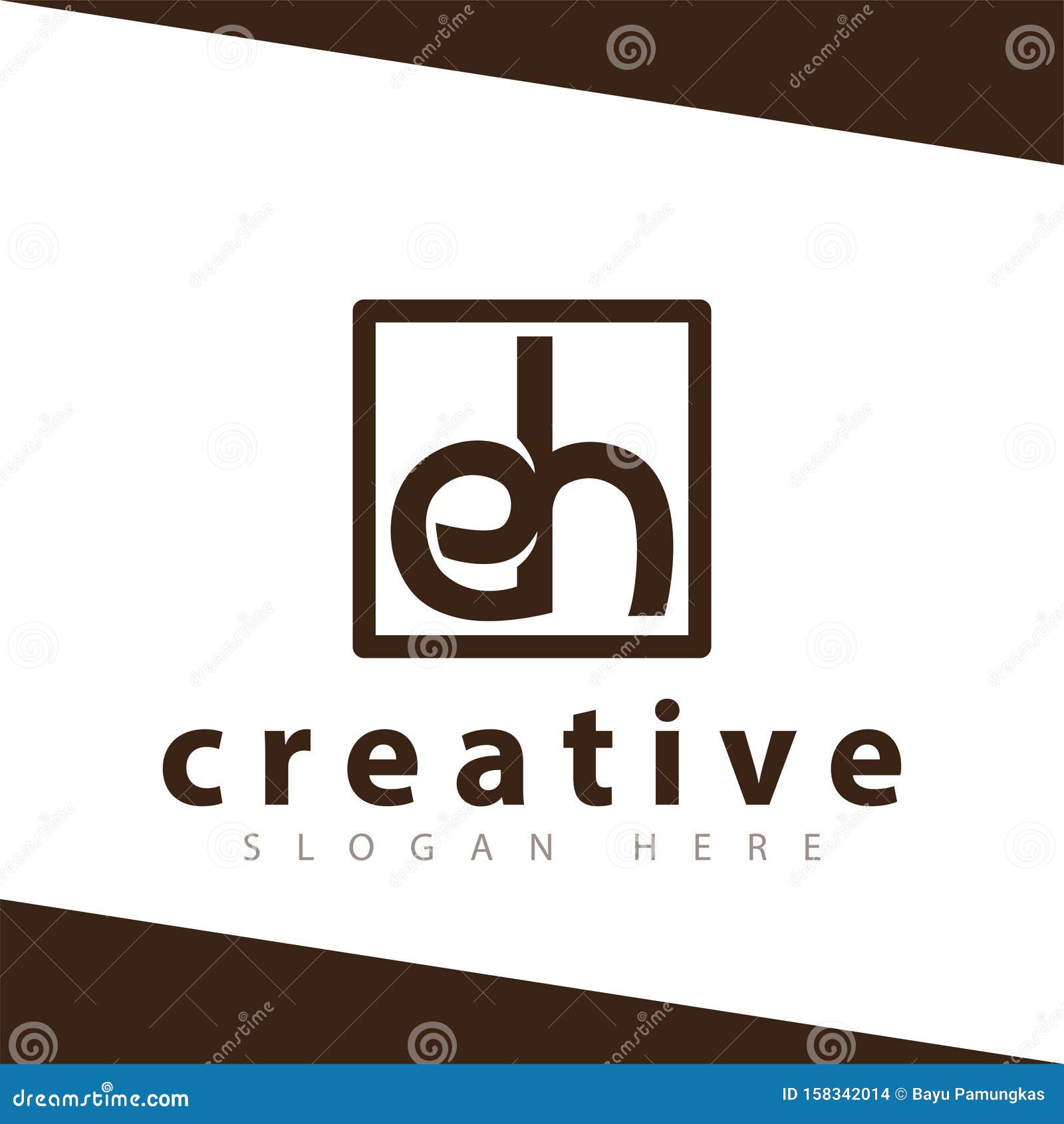 Eh Letter in Square Logo Vector Template Stock Vector - Illustration of ...