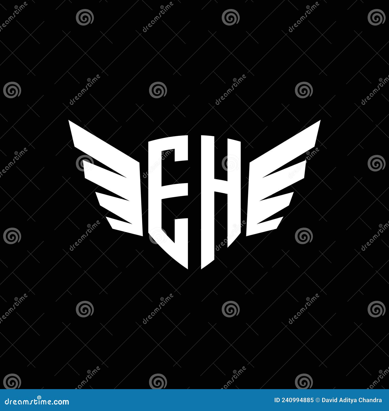 EH Monogram Wing Shape Style Stock Vector - Illustration of brand ...