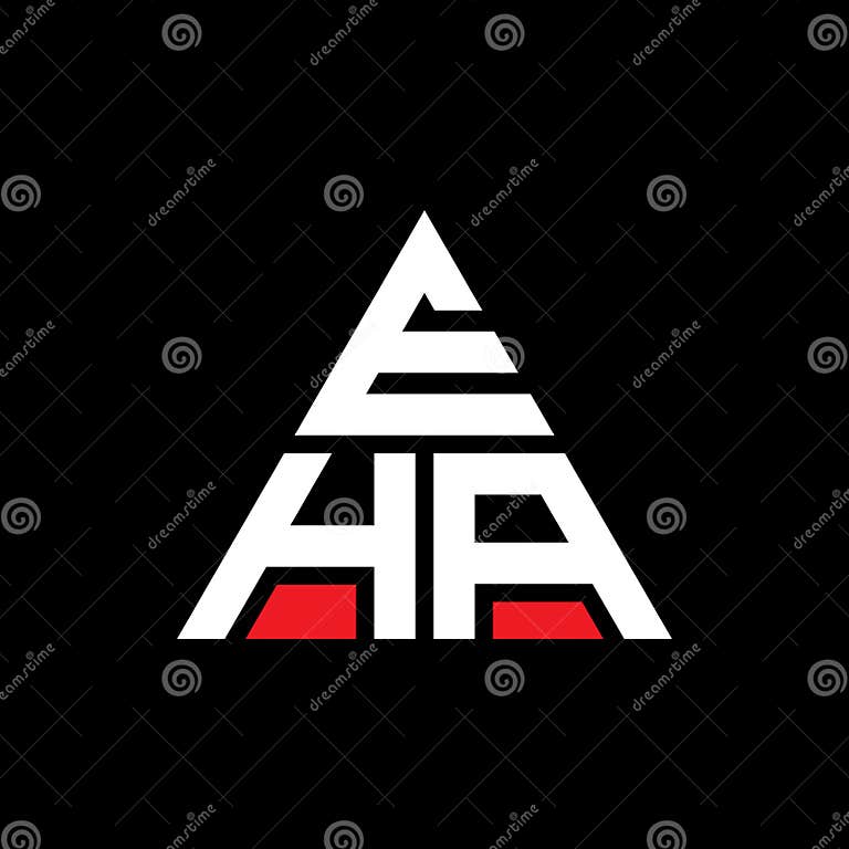 EHA Triangle Letter Logo Design with Triangle Shape. EHA Triangle Logo ...