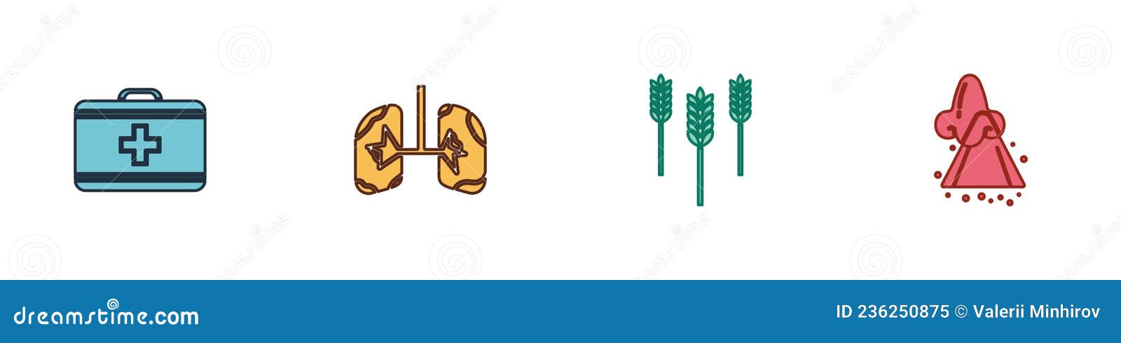 EHBO-kit Voor Longtarwe En Loopneus Pictogram. Vector Vector ...