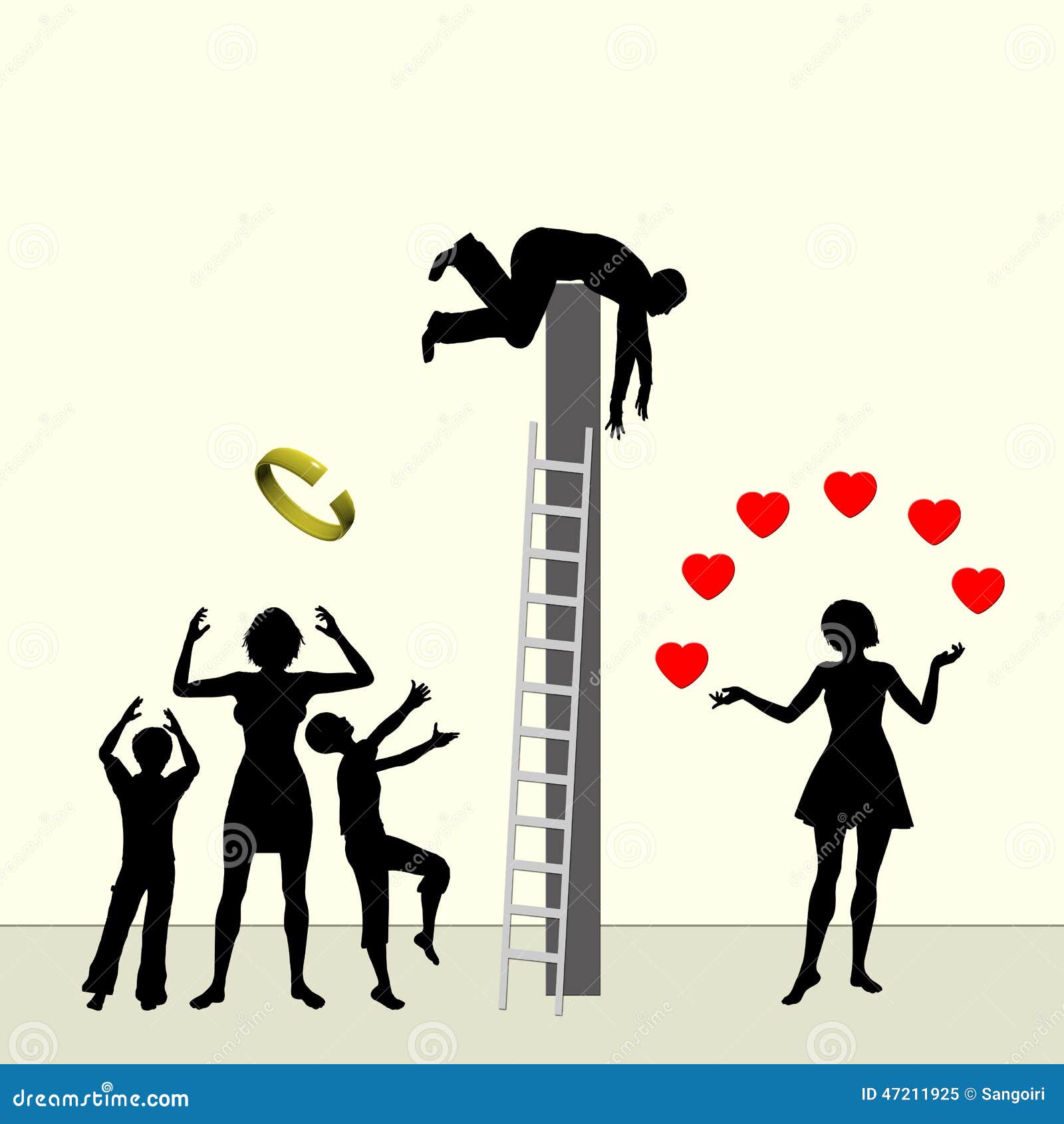 Ehebruch stock abbildung. Illustration von partner, geschieden - 47211925