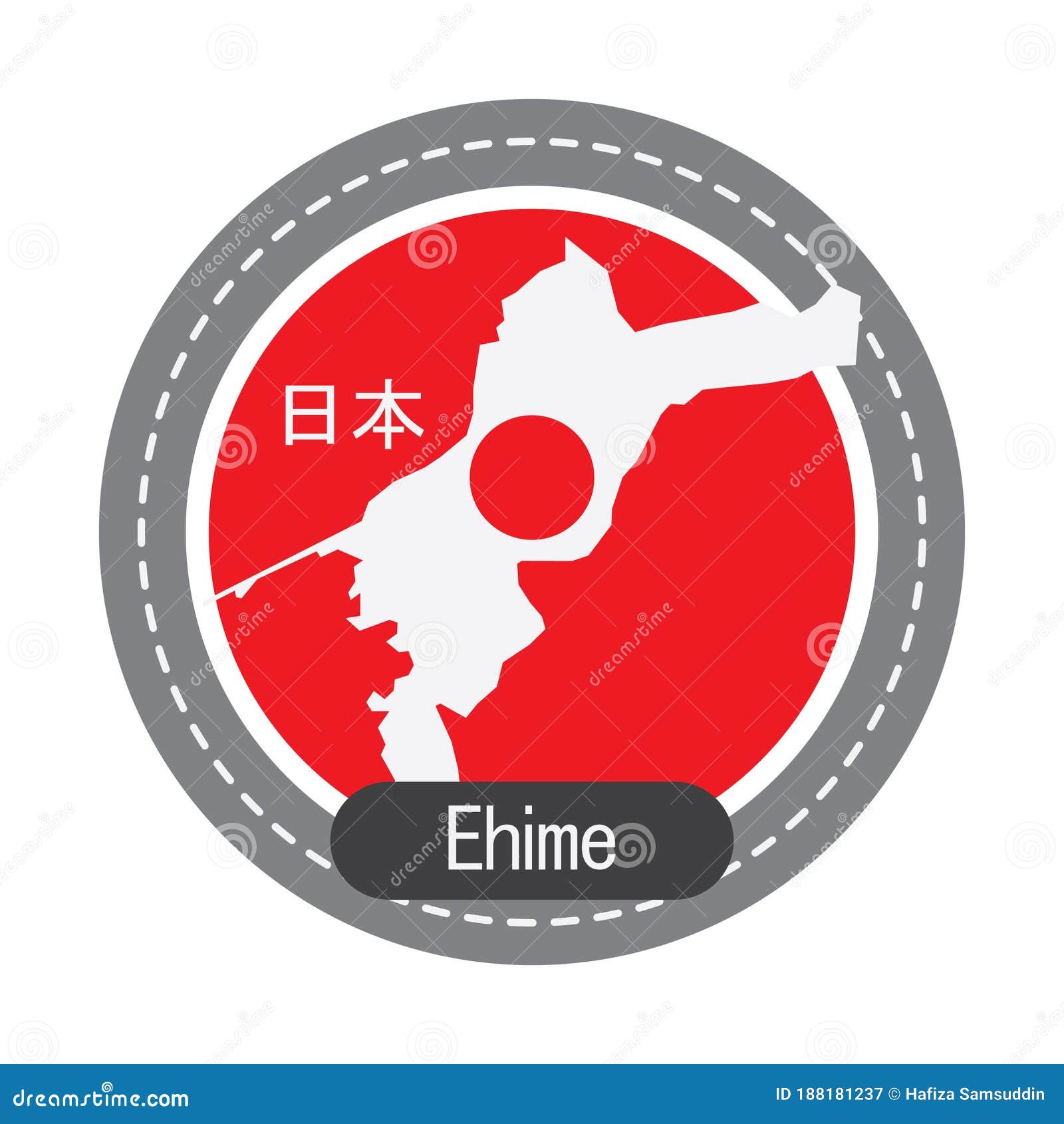 Ehime Map. Vector Illustration Decorative Design Stock Vector ...
