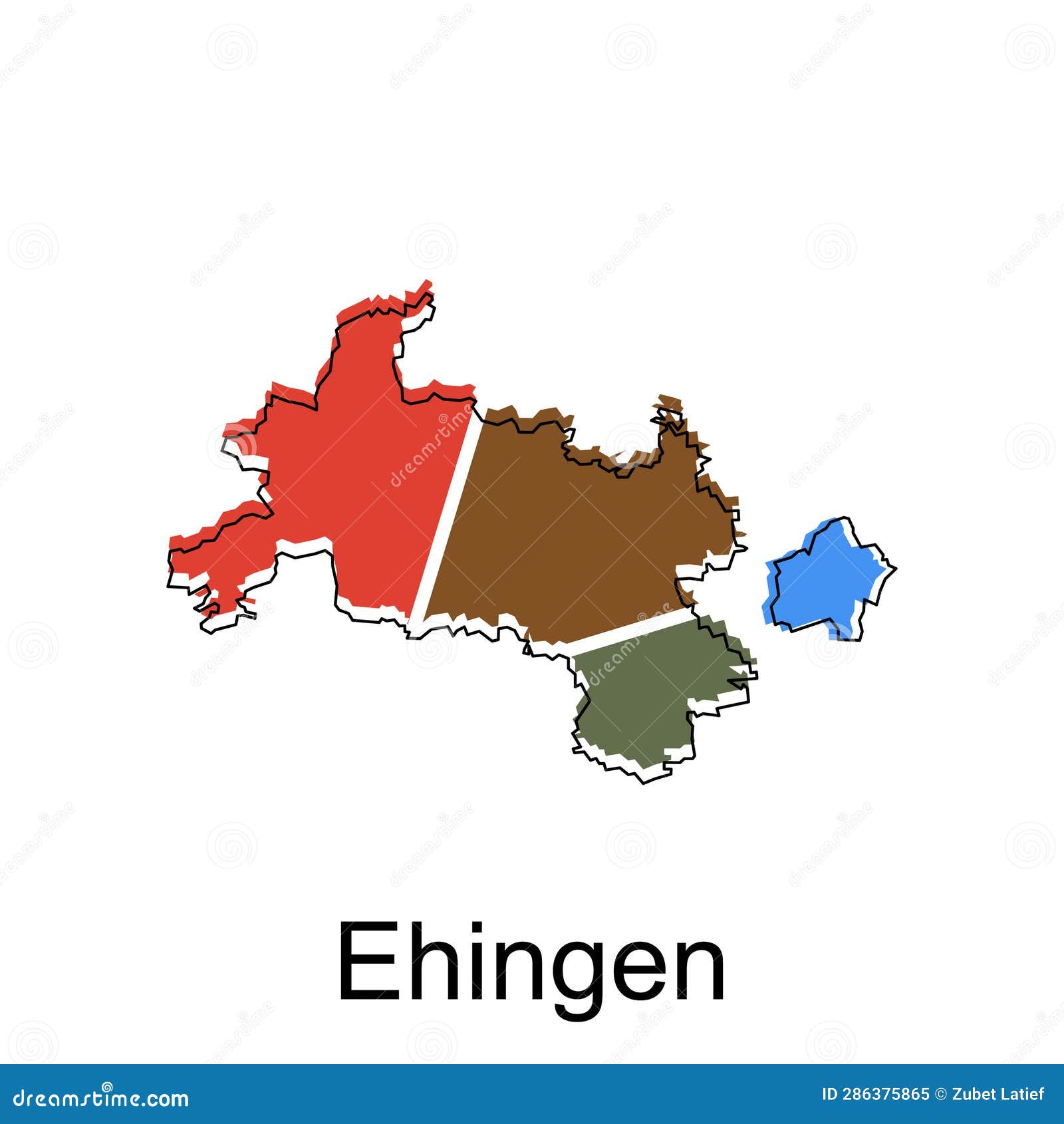 Ehingen Map. Vector Map Of The German Country. Borders Of For Your ...