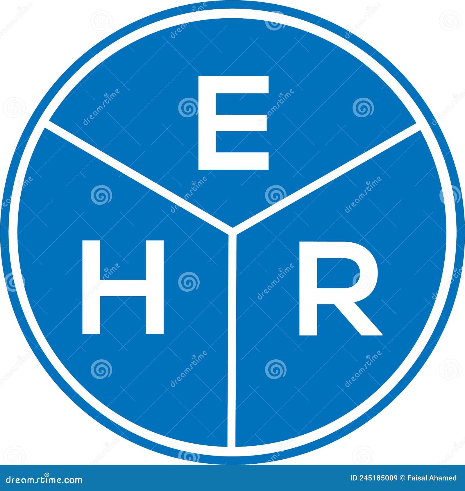 EHR Letter Logo Design on White Background. EHR Creative Circle Letter ...