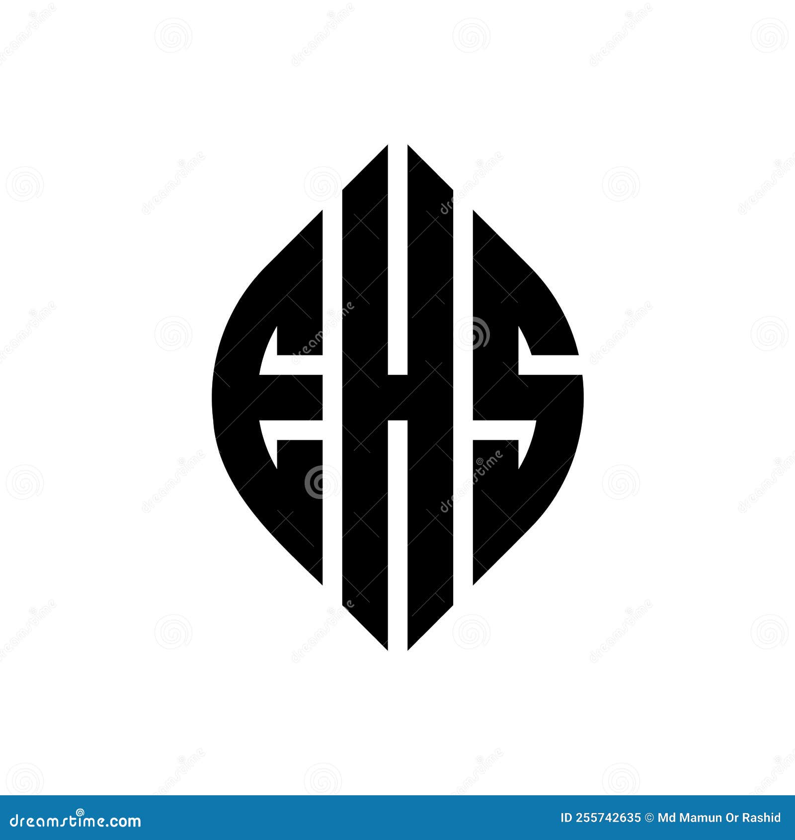 EHS Circle Letter Logo Design with Circle and Ellipse Shape. EHS Ellipse Letters with ...