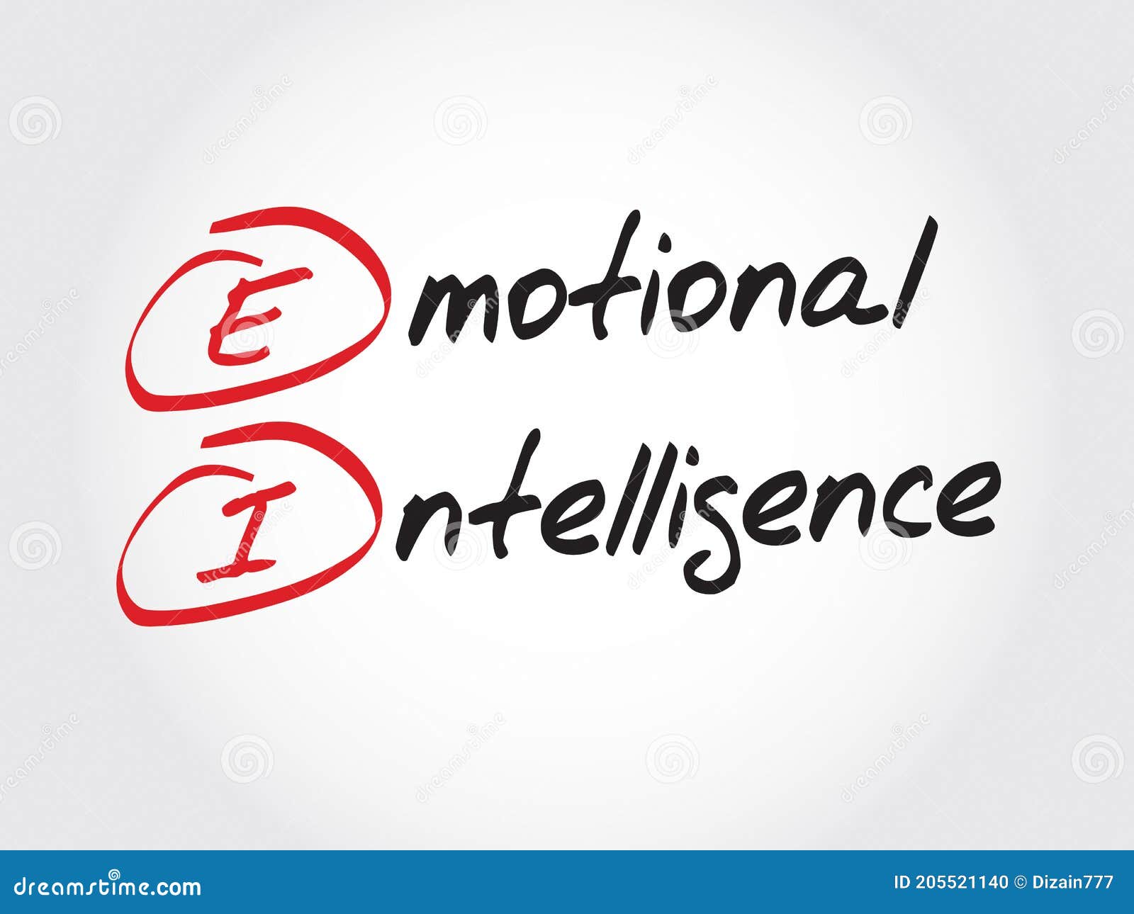 EI - Emotional Intelligence, Acronym Stock Illustration - Illustration ...